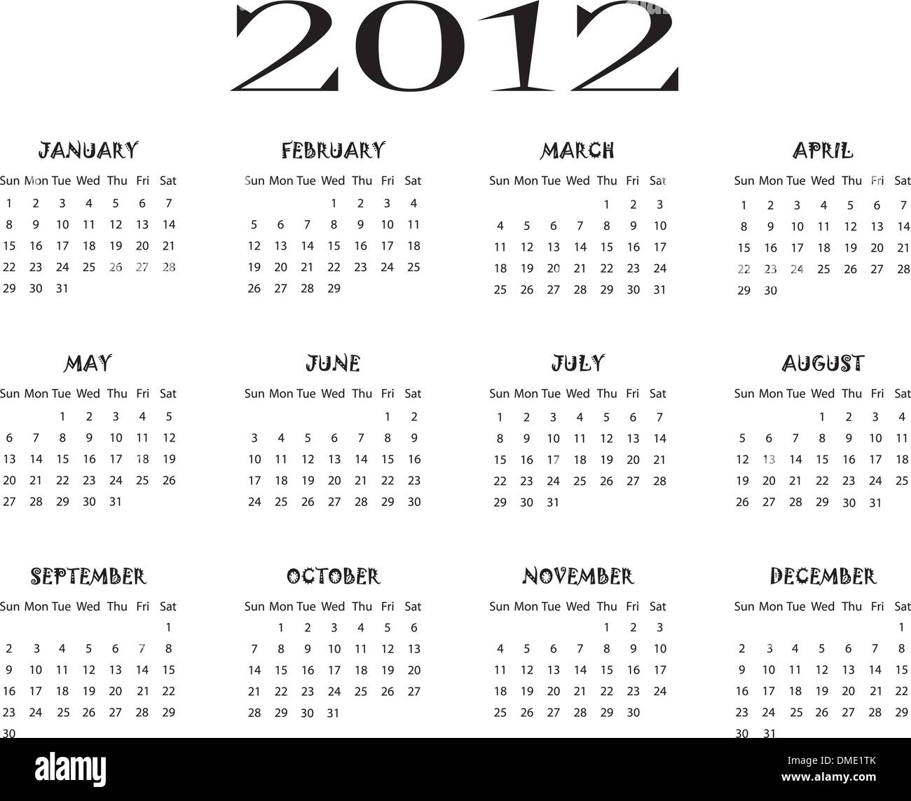 Months and annual planning Stock Vector Images - Alamy