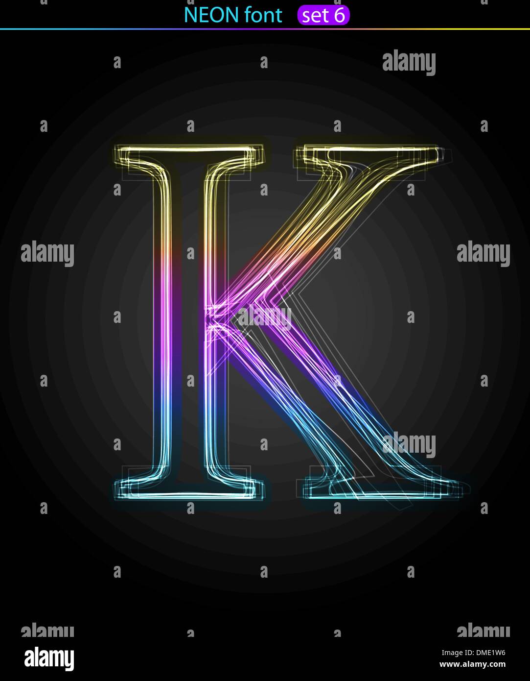 Neon letter K Stock Vector Image & Art - Alamy