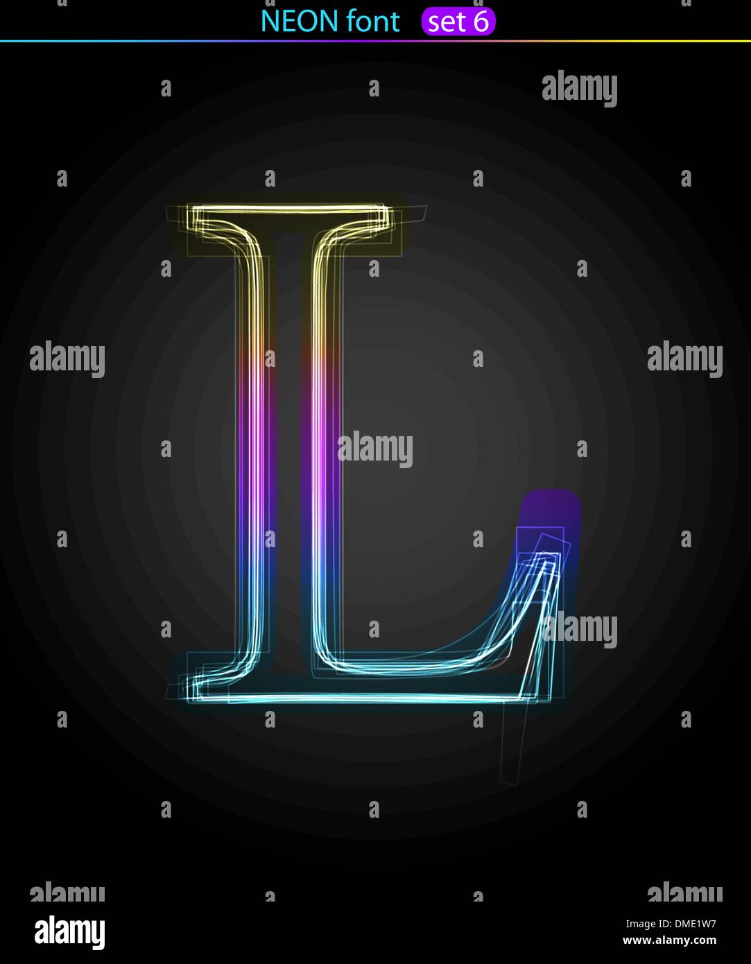 Neon letter L Stock Vector Image & Art - Alamy