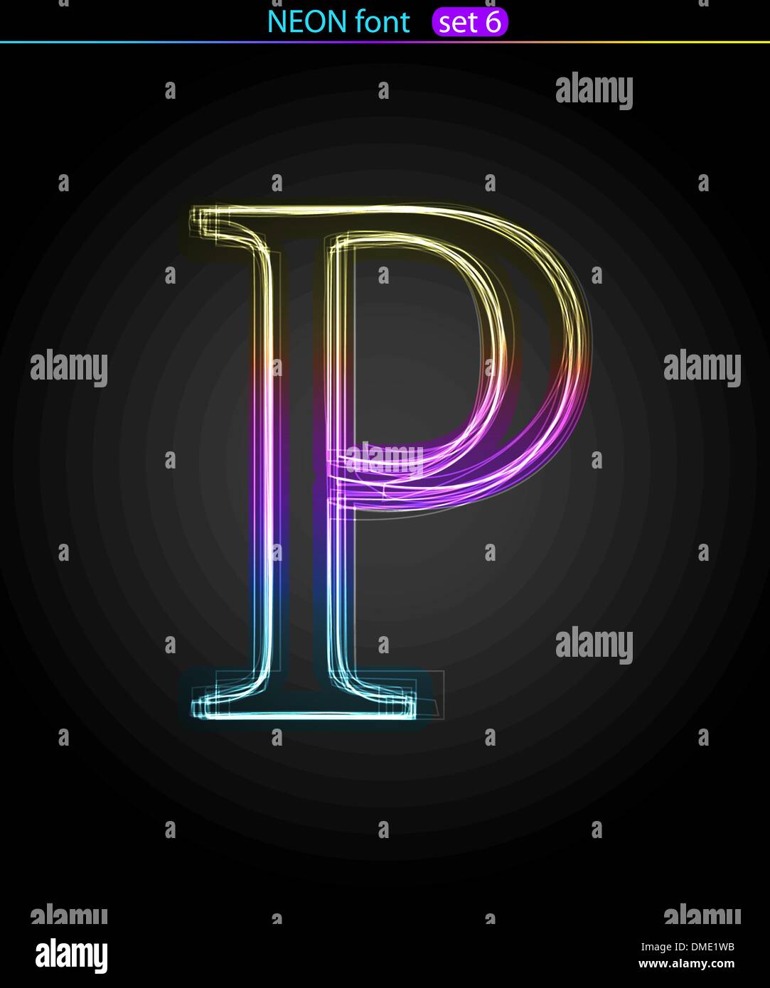 Neon letter P Stock Vector Image & Art - Alamy