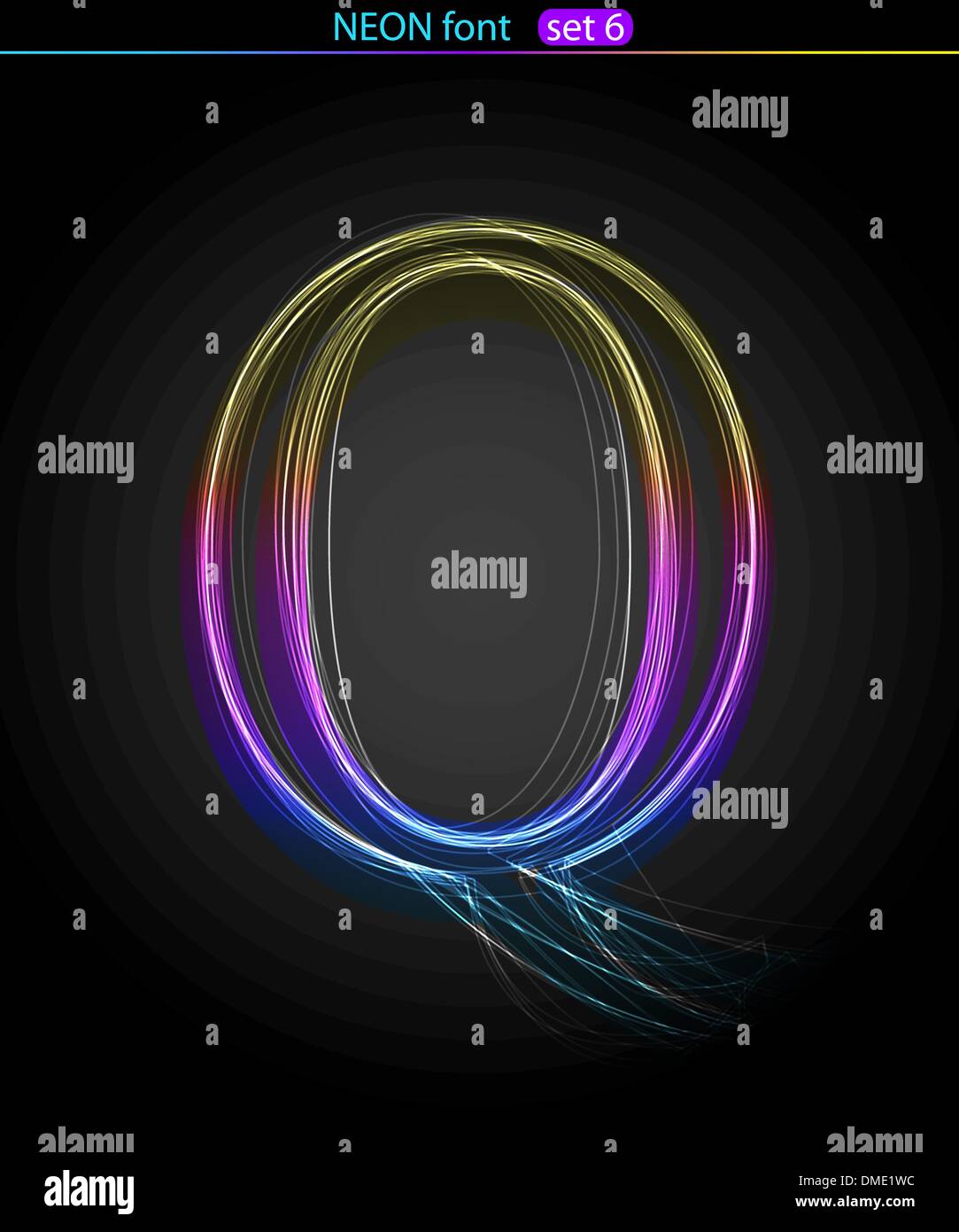 Neon letter Q Stock Vector Image & Art - Alamy