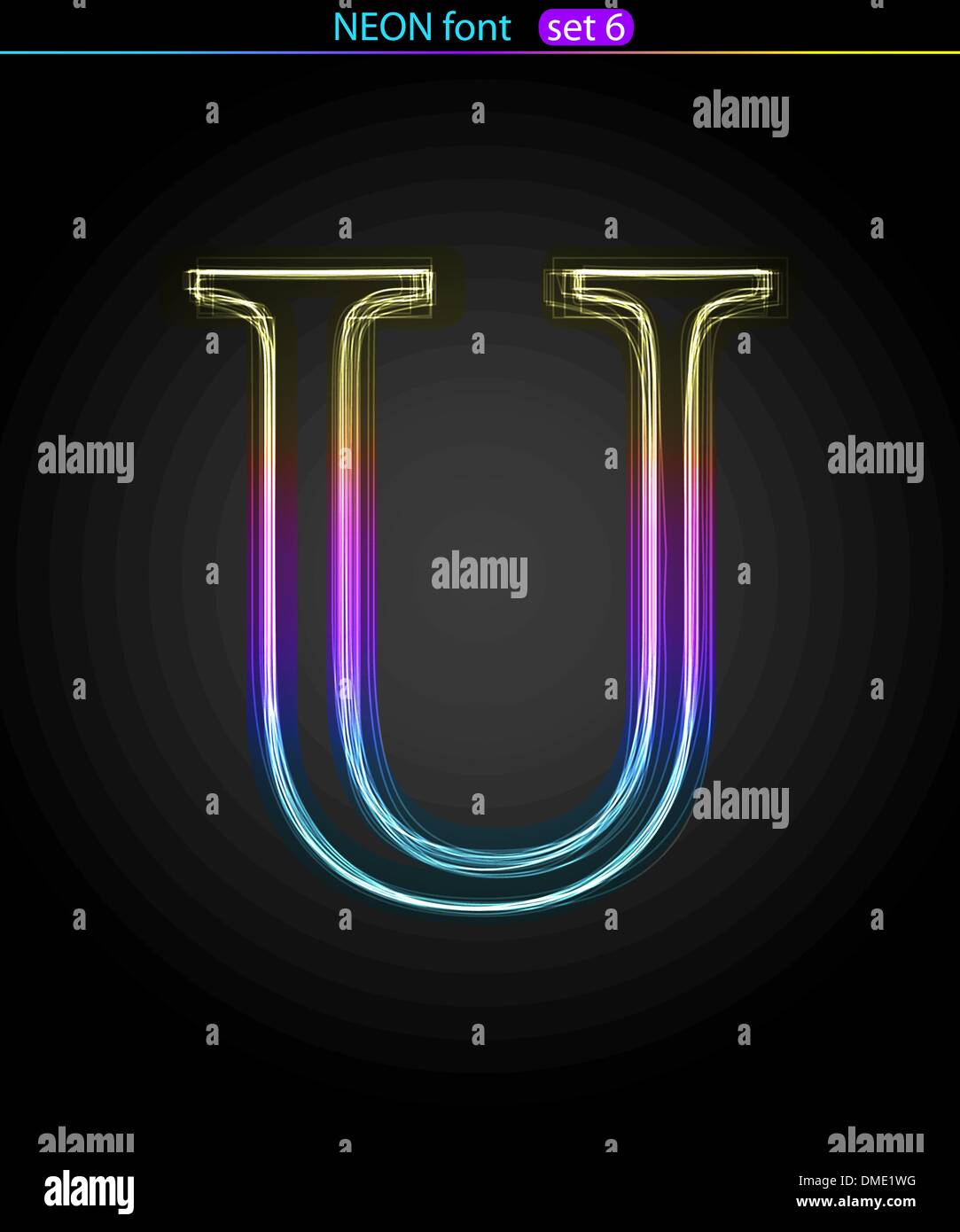 Neon letter U Stock Vector Image & Art - Alamy