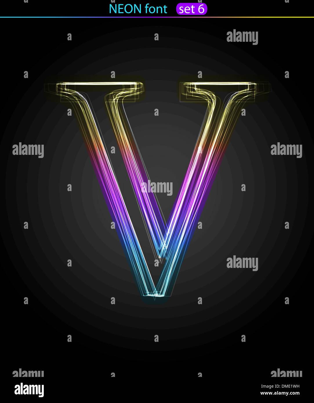 Neon Letter V