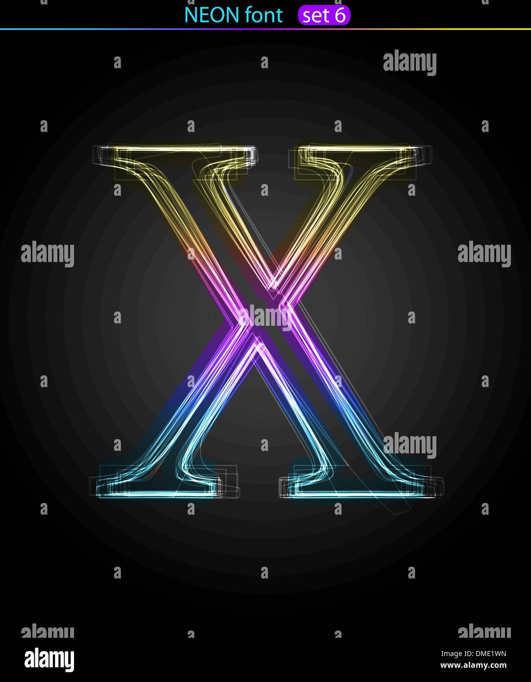 Neon letter X Stock Vector Image & Art - Alamy