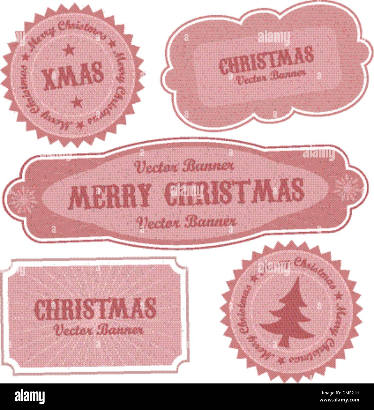Christmas Vector Retro Design Labels Stock Vector Image & Art - Alamy