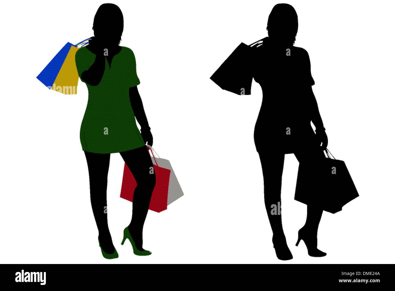 Women shopping bag retail Stock Vector Images - Alamy