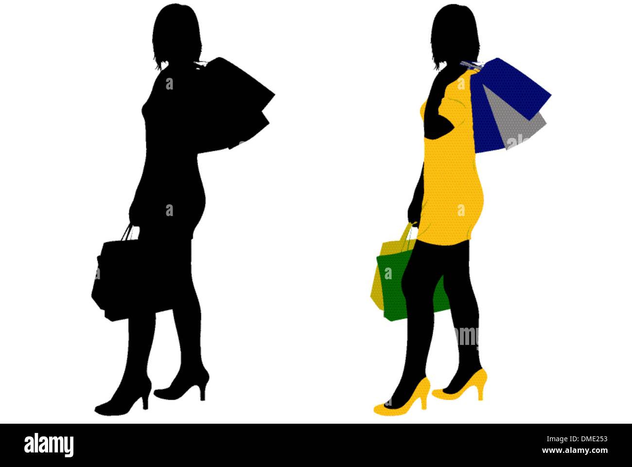 Women shopping bag retail Stock Vector Images - Alamy