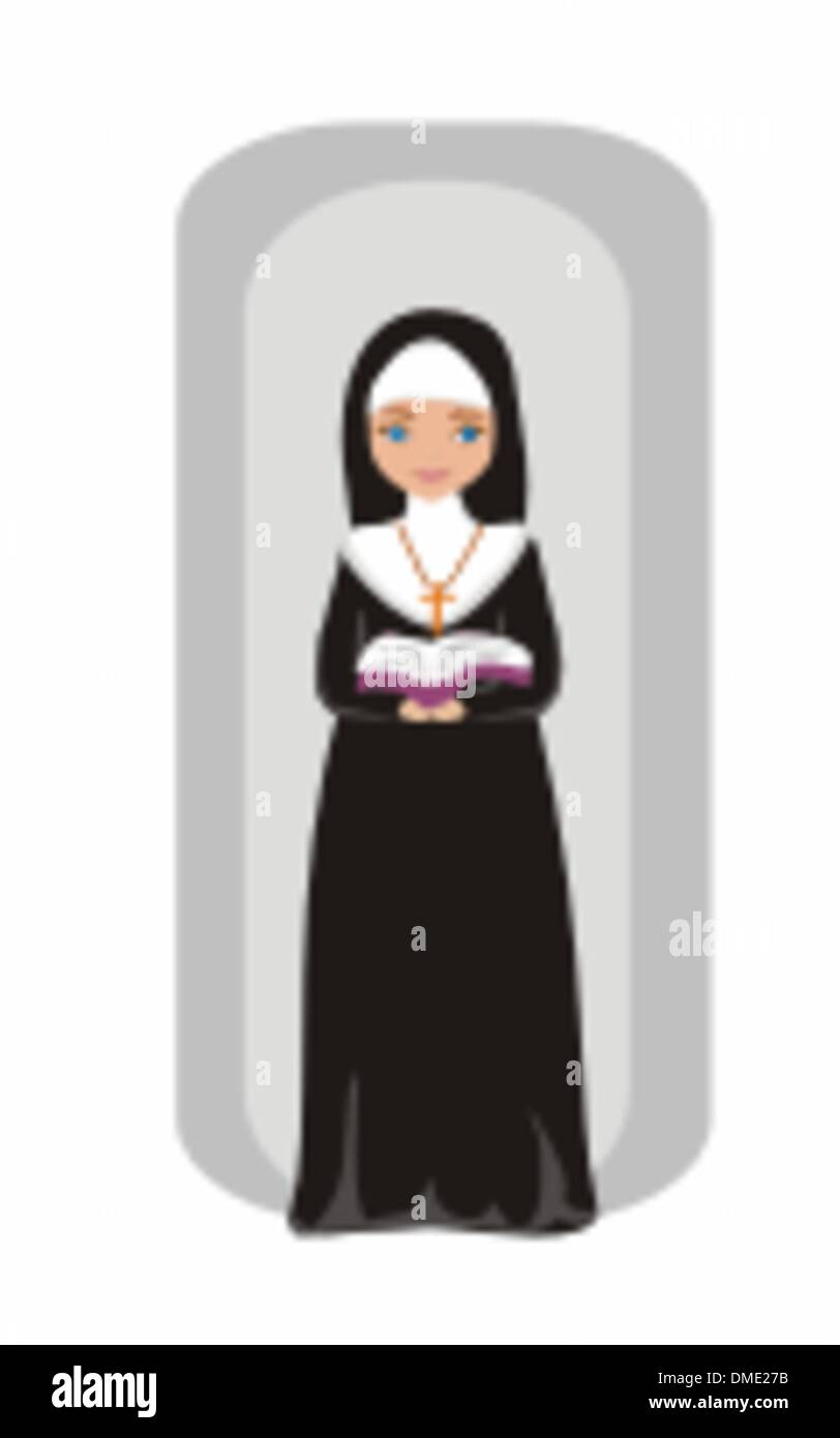 Vector illustration of nun Stock Vector Image & Art - Alamy