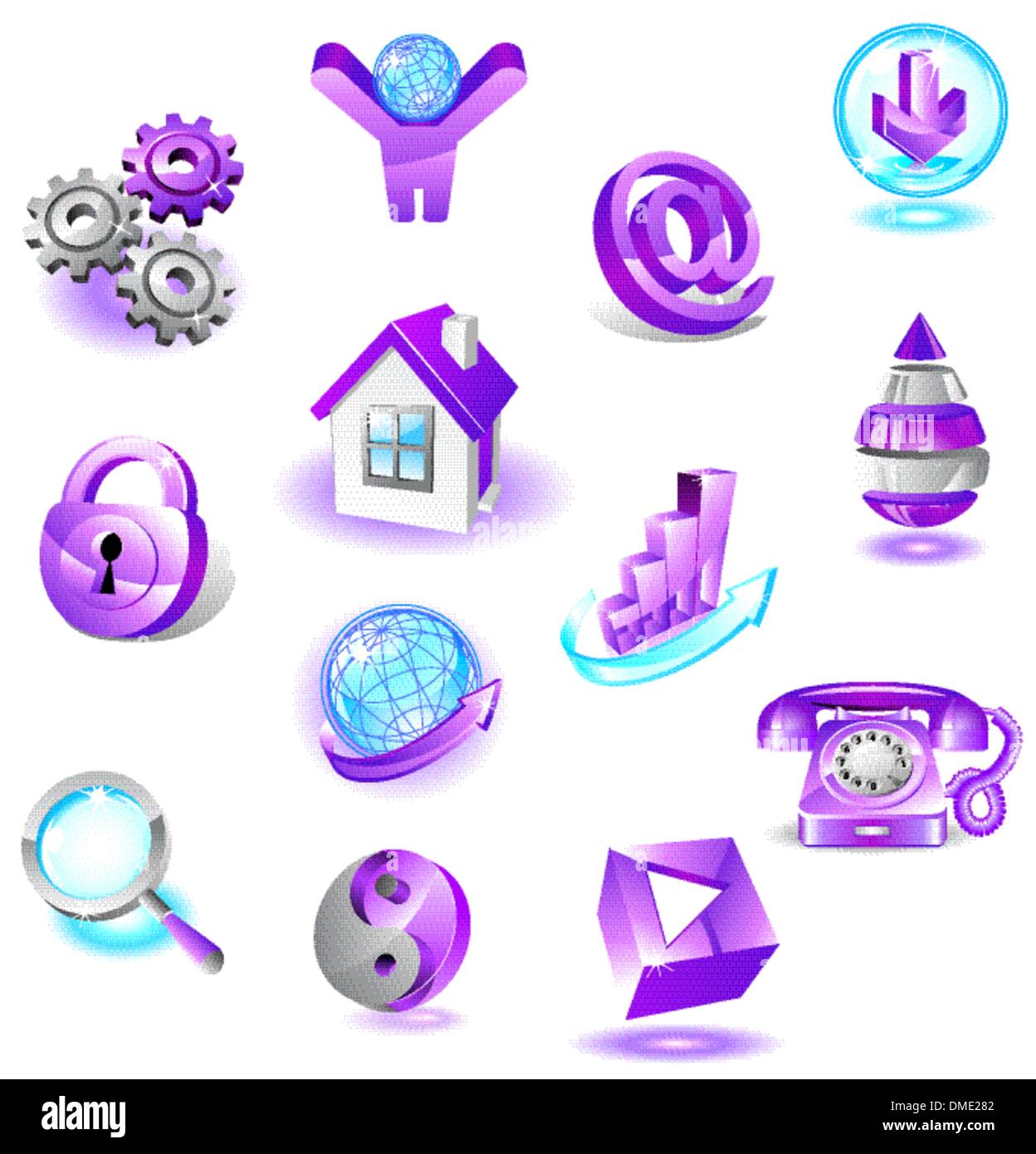 Set of violet web icons Stock Vector Image & Art - Alamy