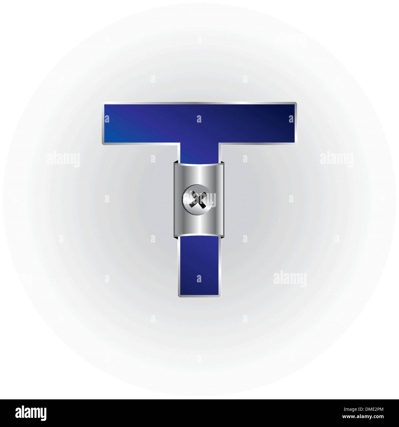 Blue Metallic Fonts Stock Vector Image & Art - Alamy