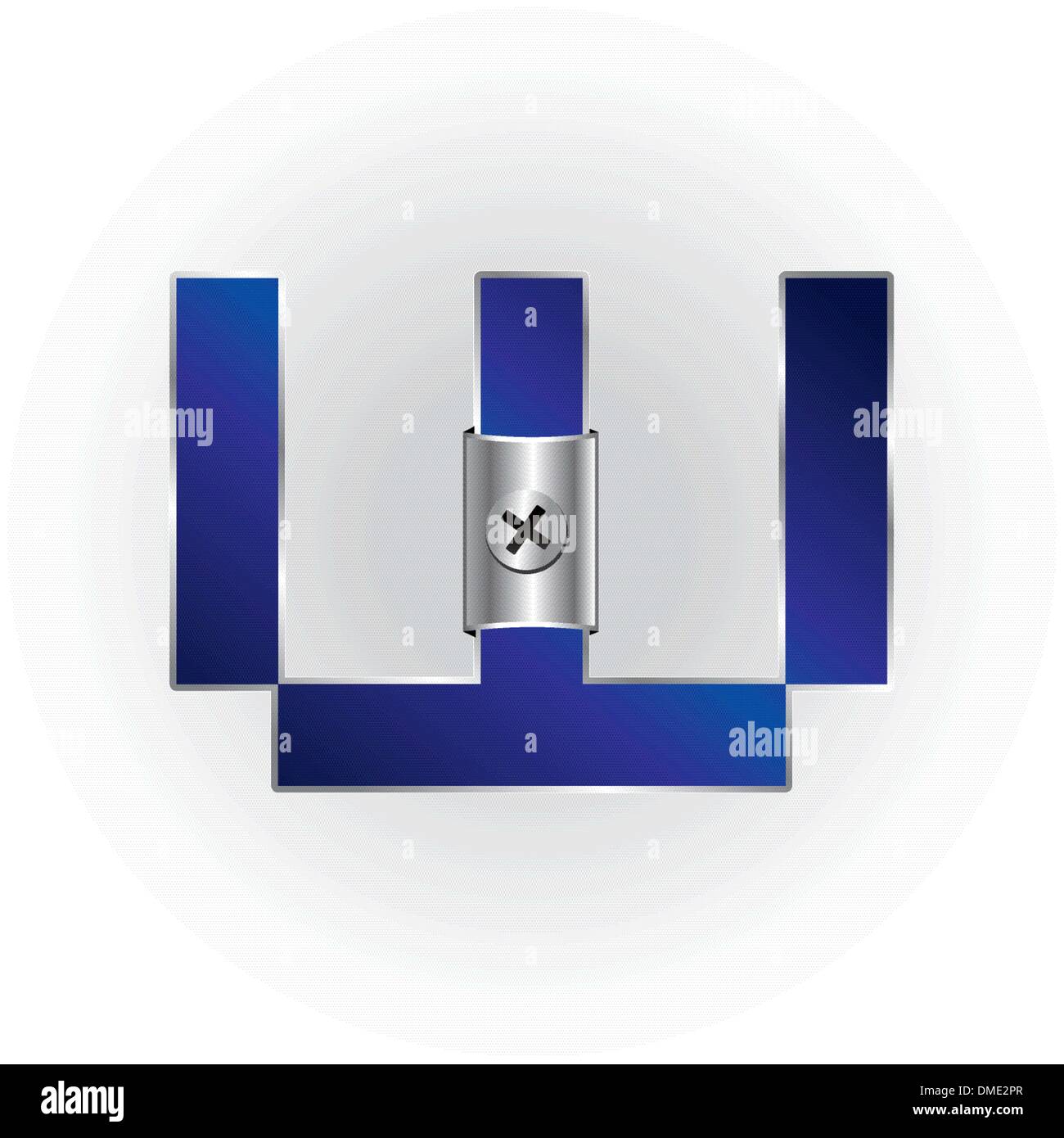 Blue Metallic Fonts Stock Vector Image & Art - Alamy