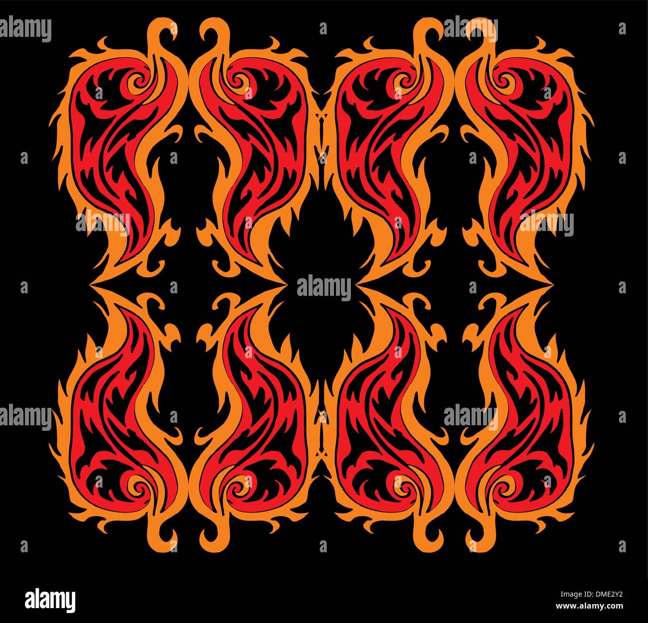 black background fire tribal vector art Stock Vector Image & Art - Alamy