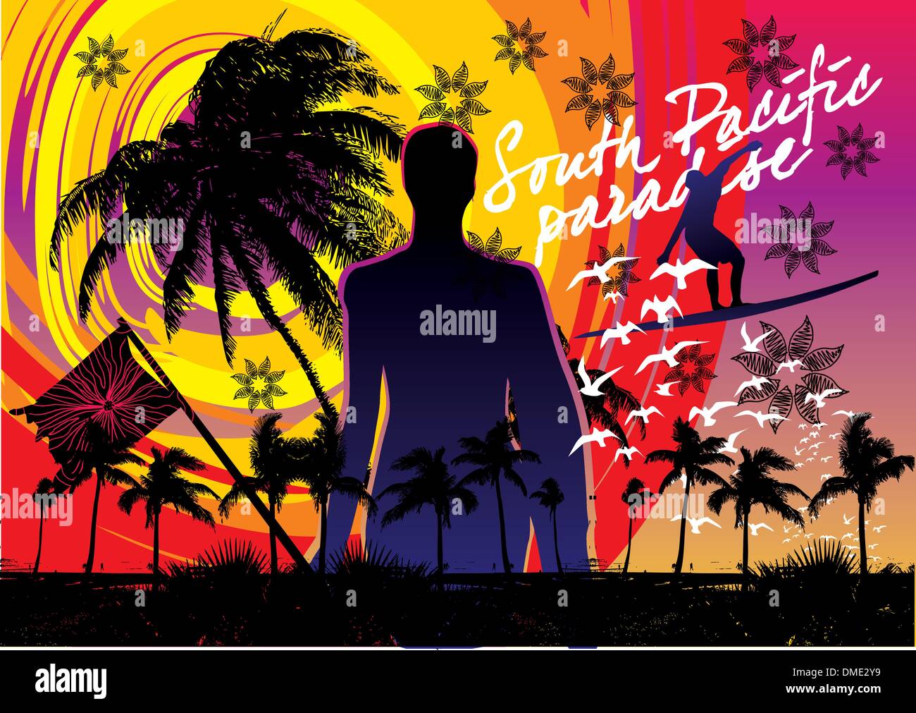 Summer Holiday Man With Surfboard Stock Vector Image And Art Alamy