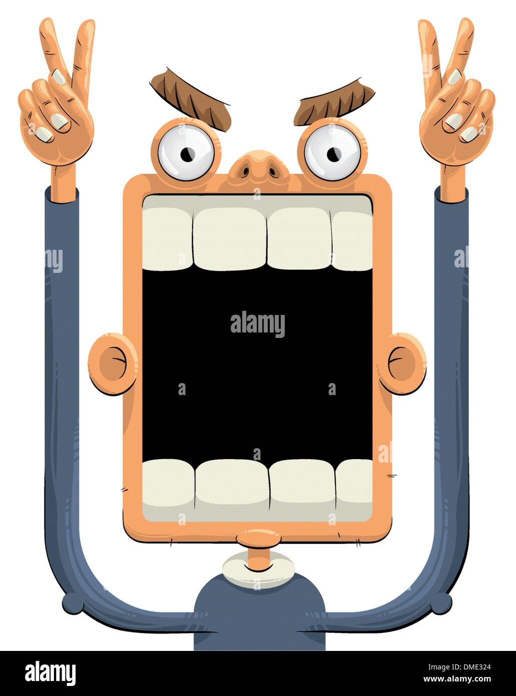 Winner screaming from joy and showing signs of victory Stock Vector ...