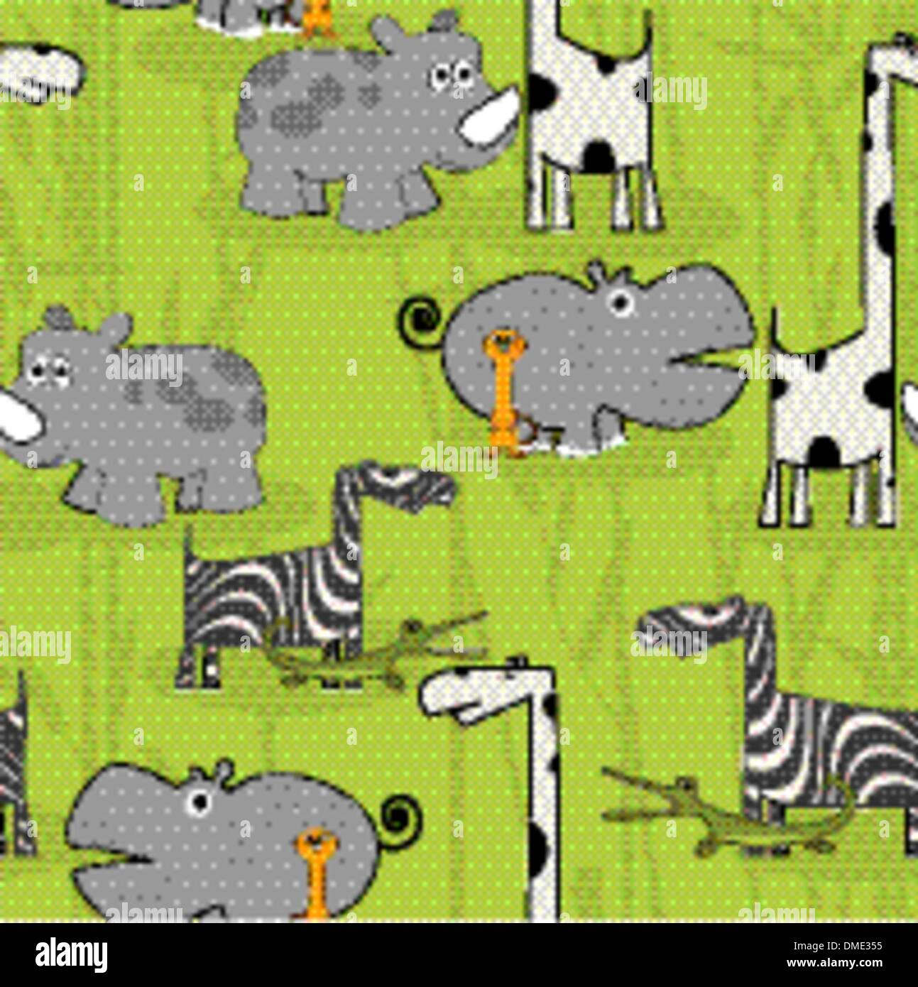 Seamless cute crocodile pattern Stock Vector Images - Alamy