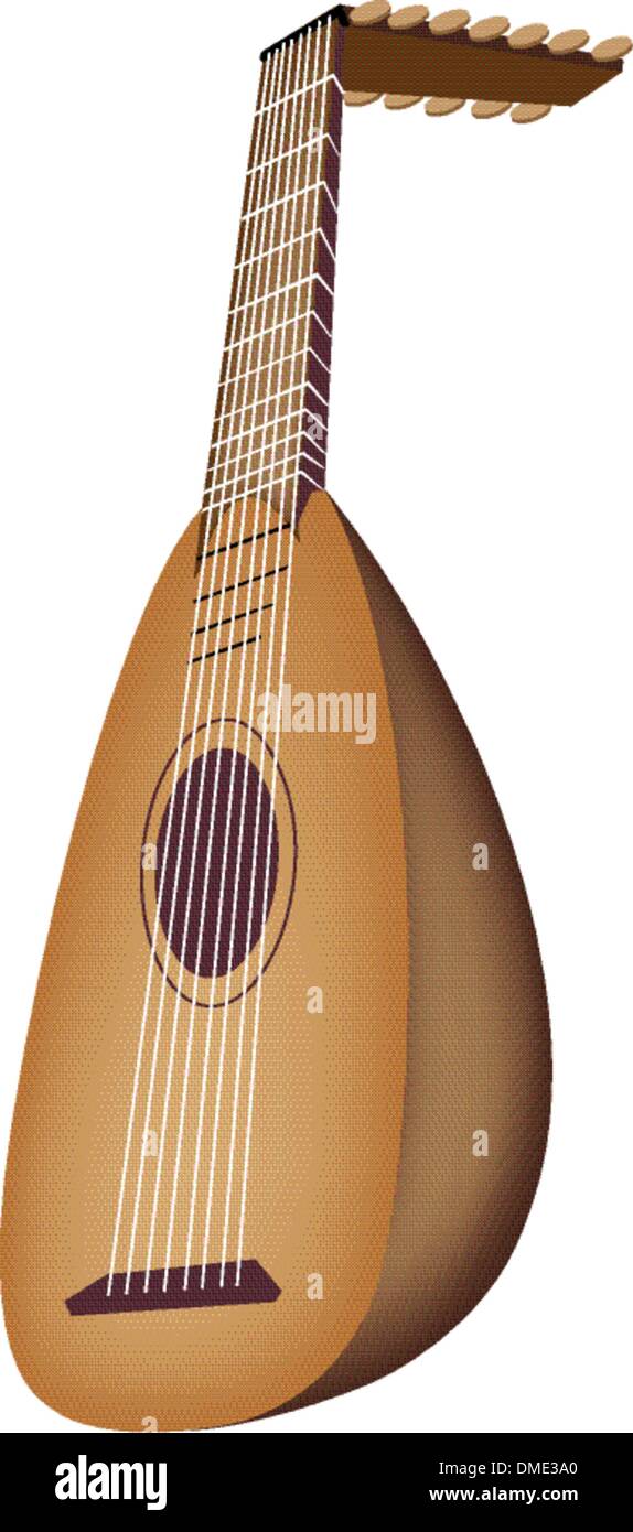 A Beautiful Antique Lute on White Background Stock Vector Image & Art ...