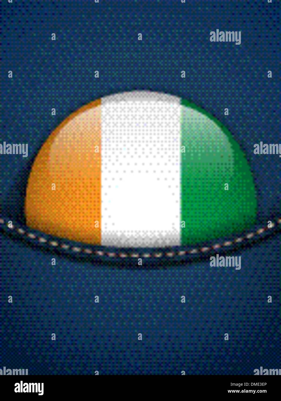 Ireland Flag Button in Jeans Pocket Stock Vector Image & Art - Alamy