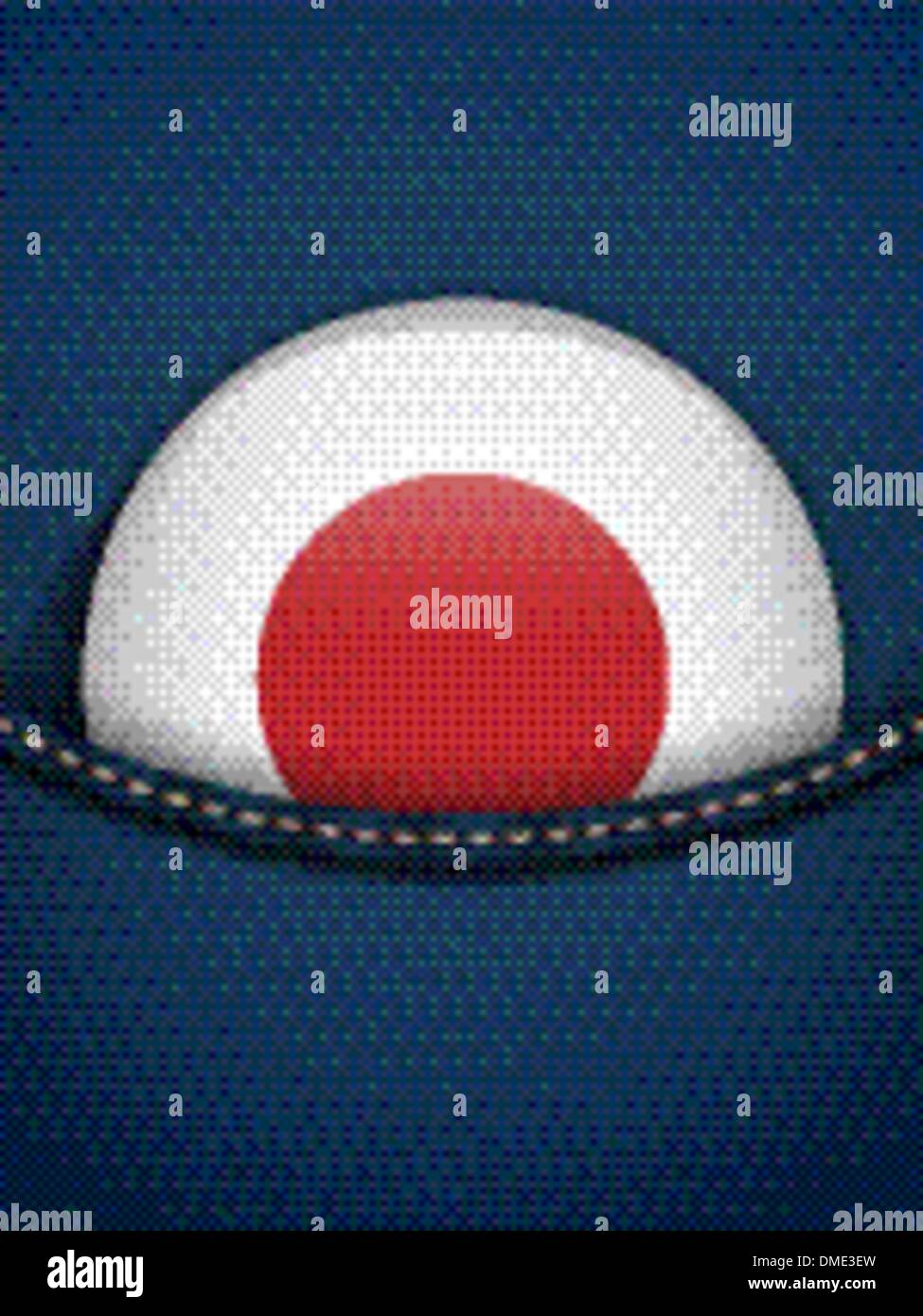 Japan Flag Button in Jeans Pocket Stock Vector Image & Art - Alamy