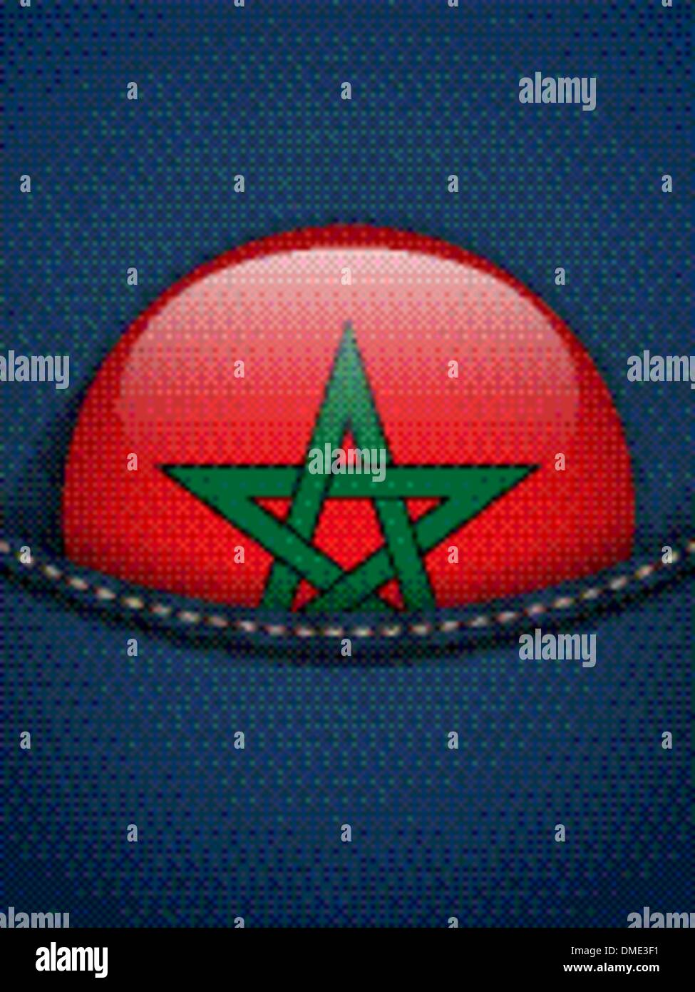Morocco Flag Button in Jeans Pocket Stock Vector Image & Art - Alamy