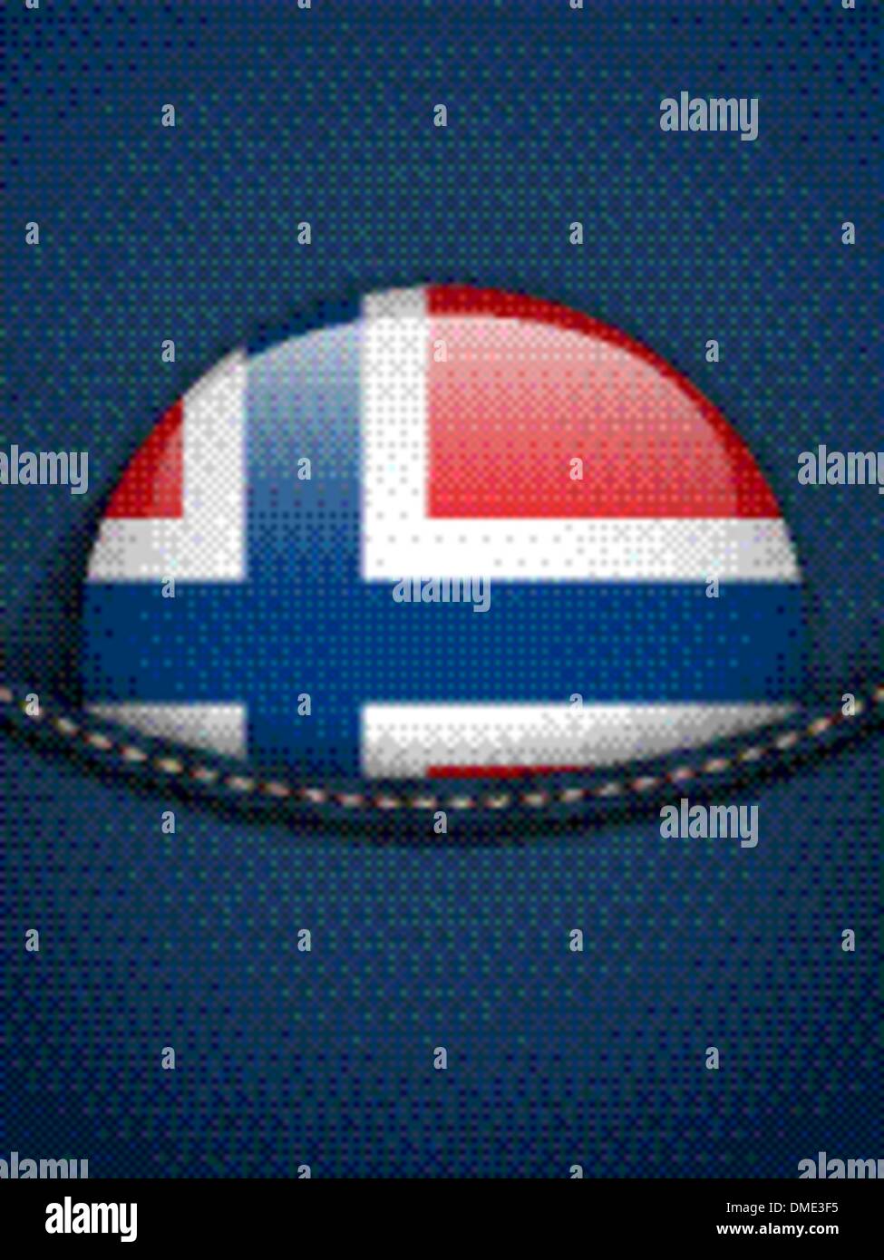 Norway Flag Button in Jeans Pocket Stock Vector Image & Art - Alamy