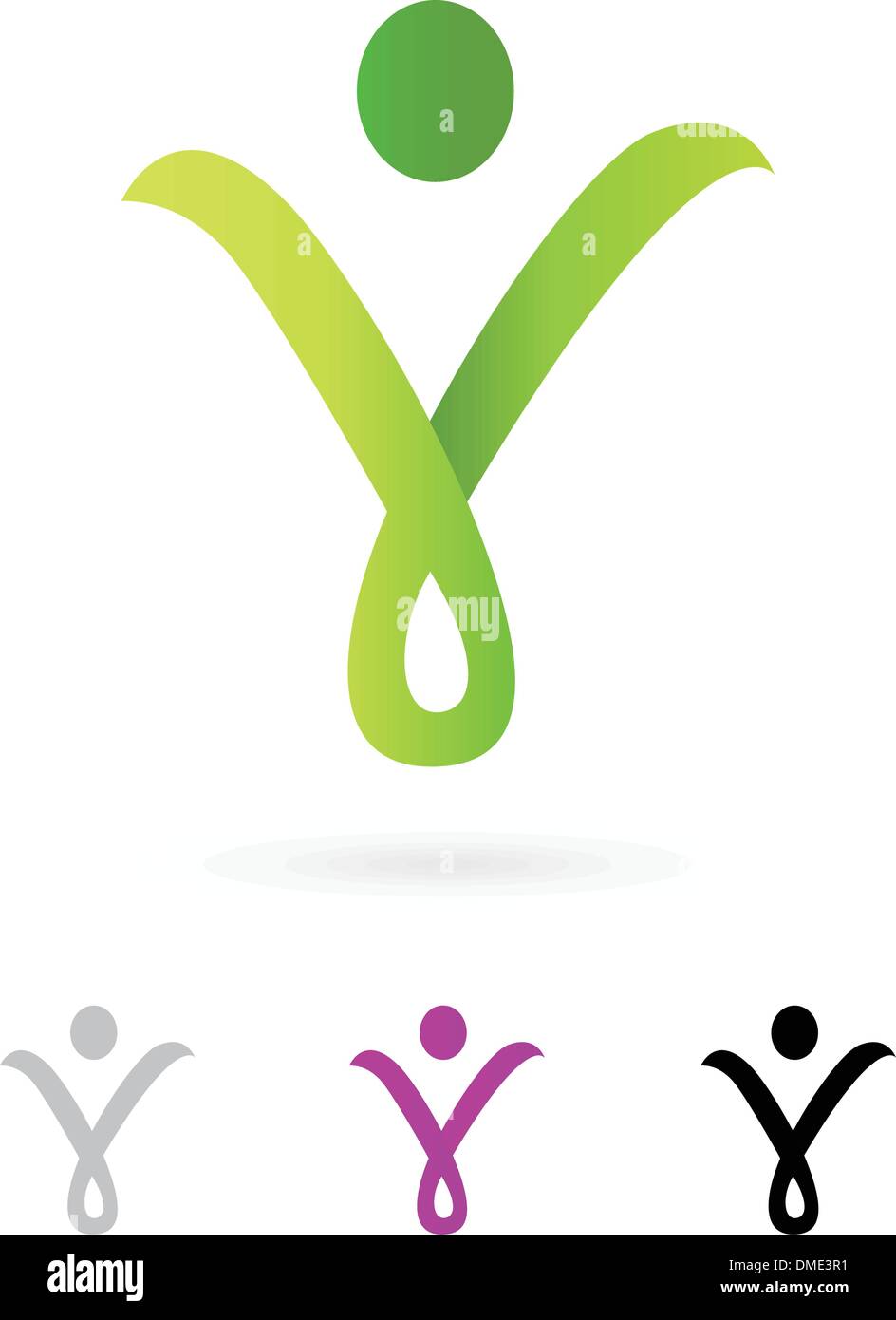 Business green Human Tree symbol isolated on white Stock Vector Image ...