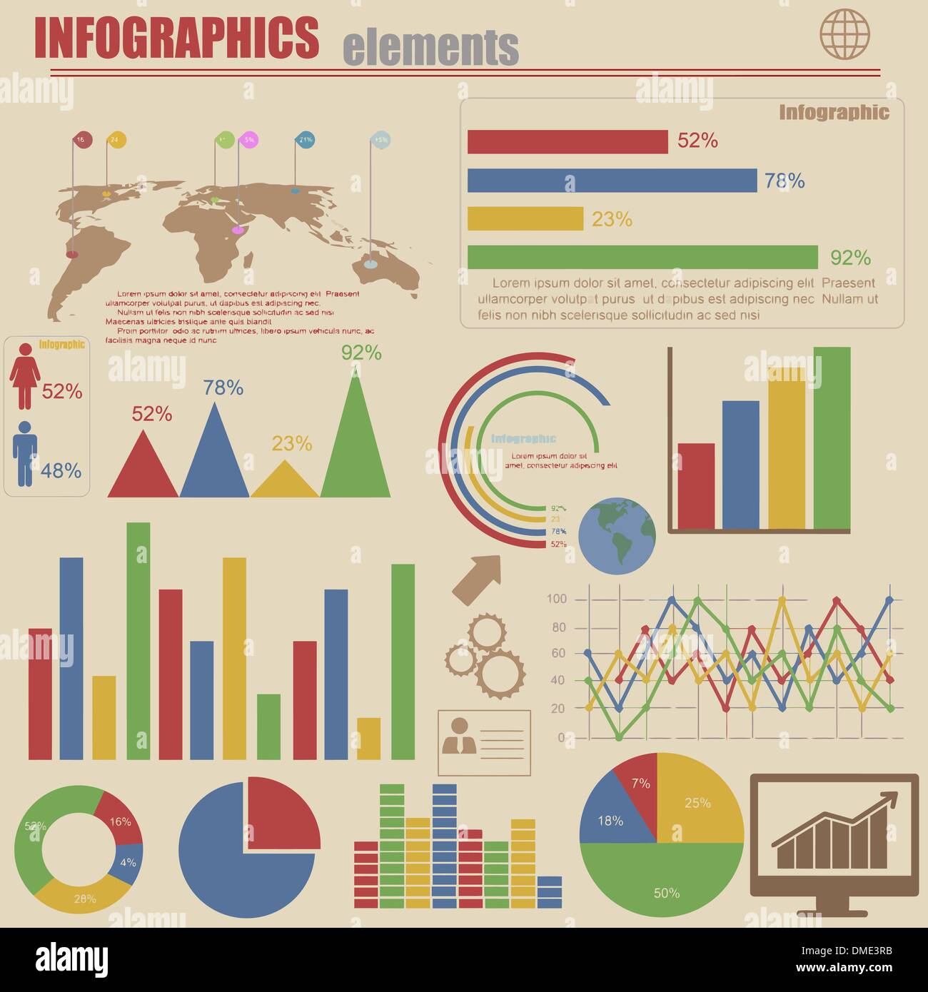 Retro bar chart hi-res stock photography and images - Alamy