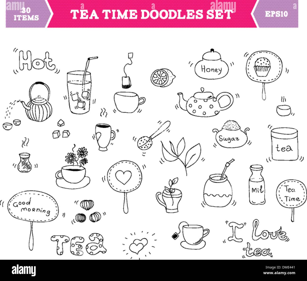 Vector herbal clipart hi-res stock photography and images - Alamy