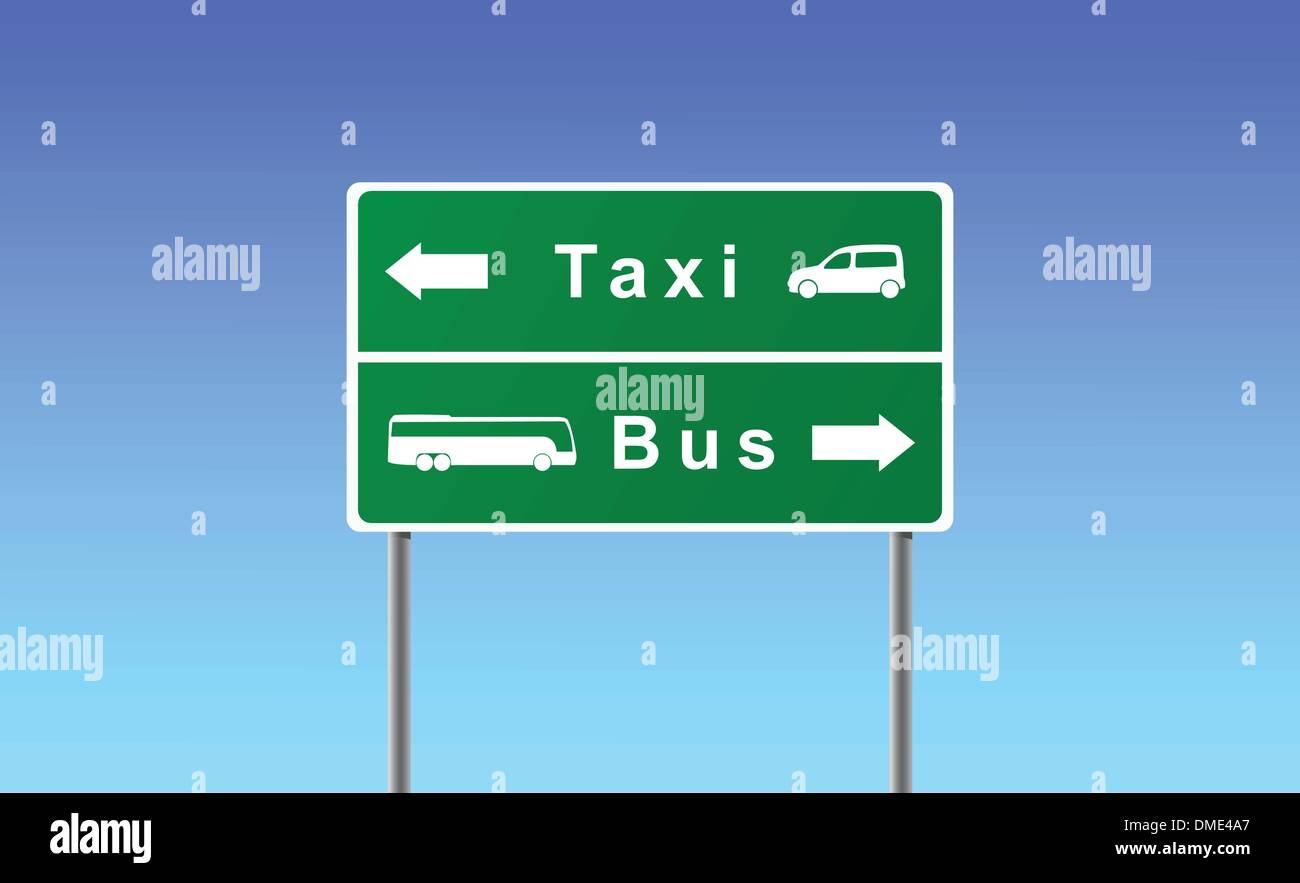Bus taxi road sign hi-res stock photography and images - Alamy