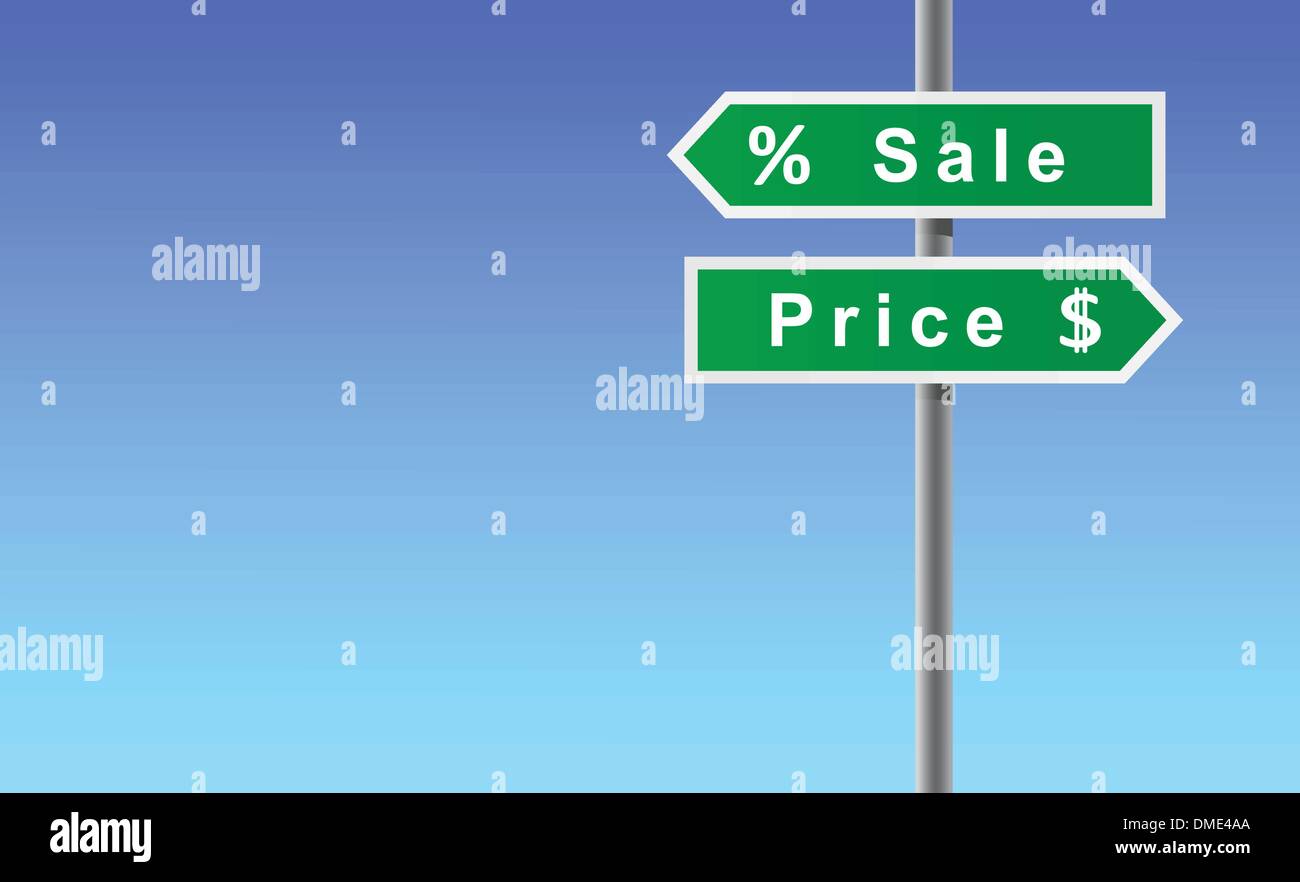Arrows sale price on sky background Stock Vector Image & Art - Alamy