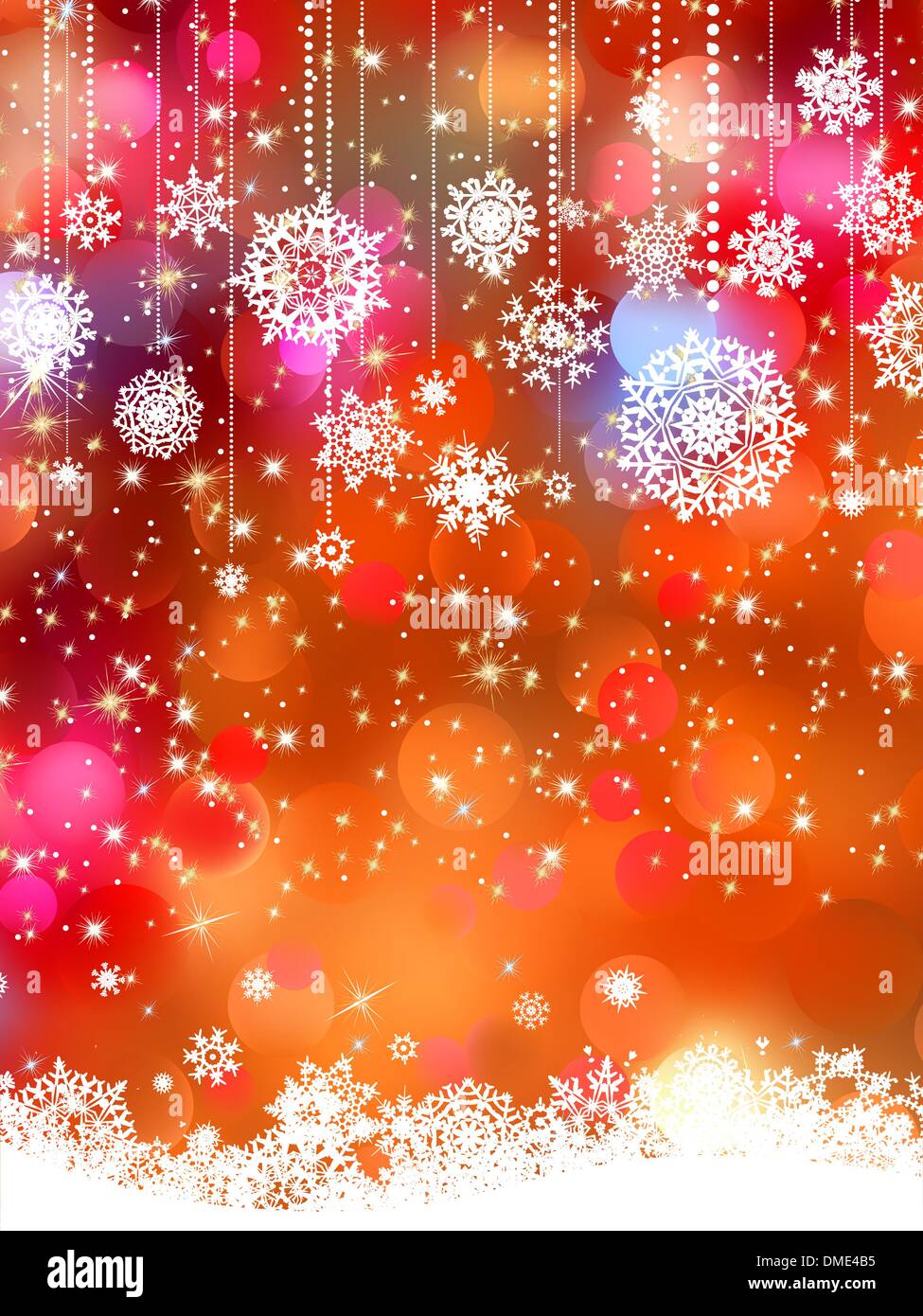 Abstract orange winter with snowflakes. EPS 8 Stock Vector Image & Art ...