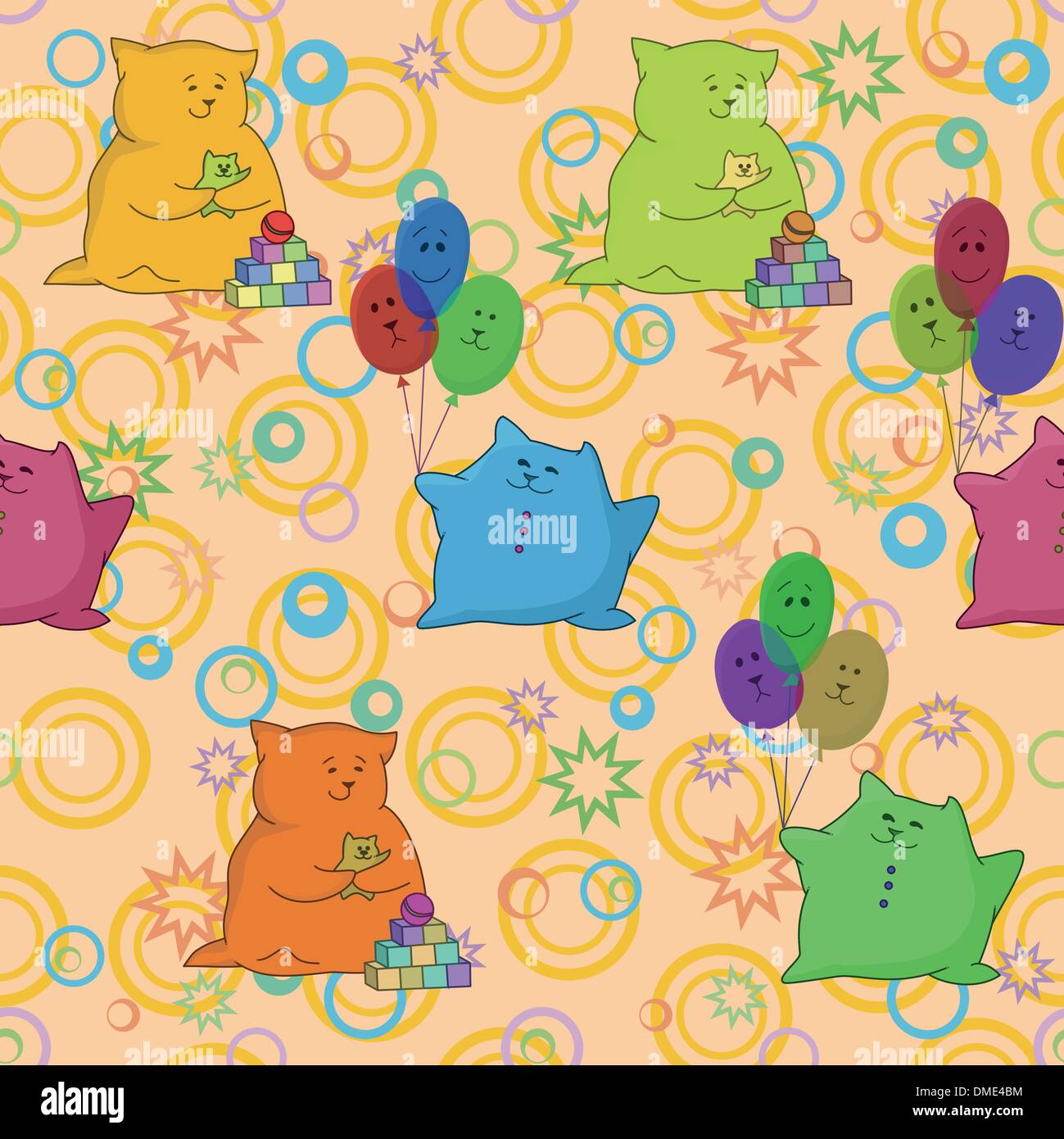 Seamless, cartoon toy animals Stock Vector Image & Art - Alamy