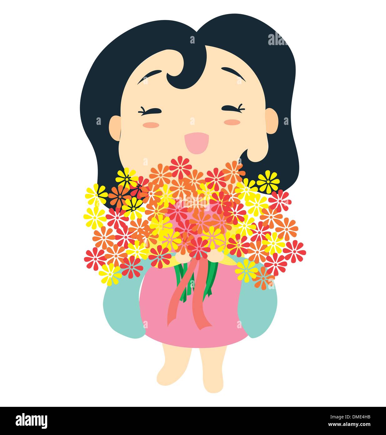 Girl plant Stock Vector Images - Alamy