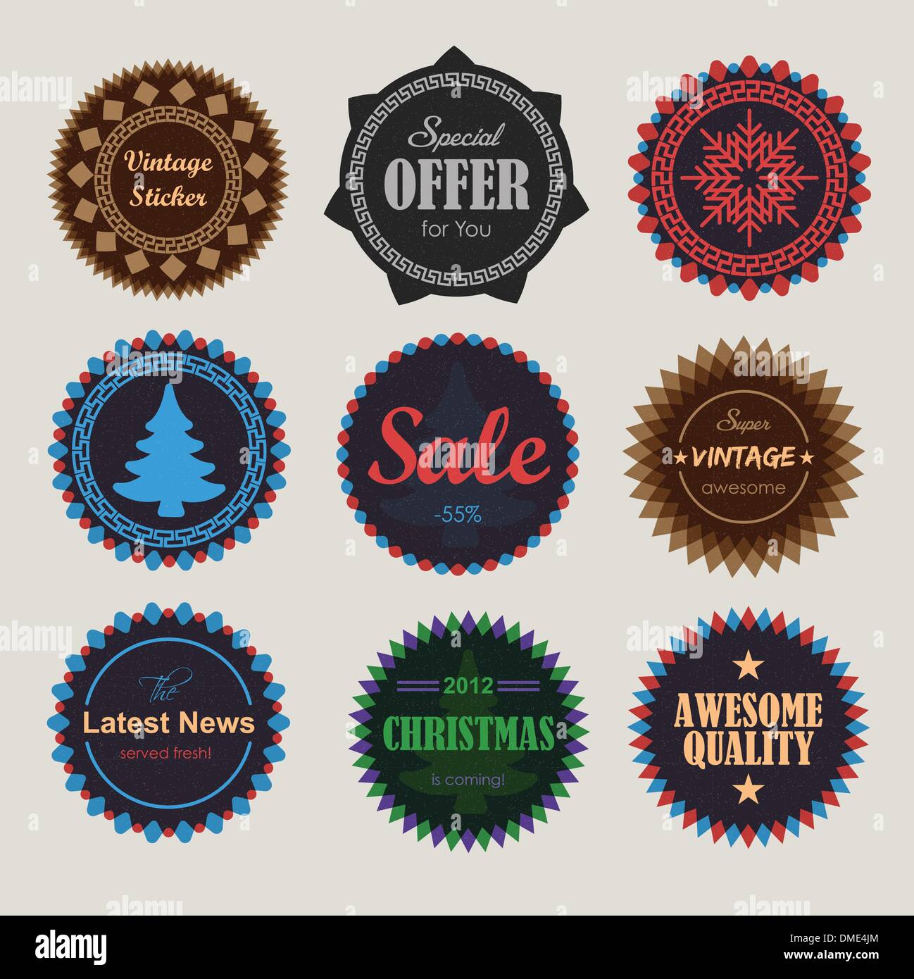 Collection Of Badges Stock Vector Images - Alamy