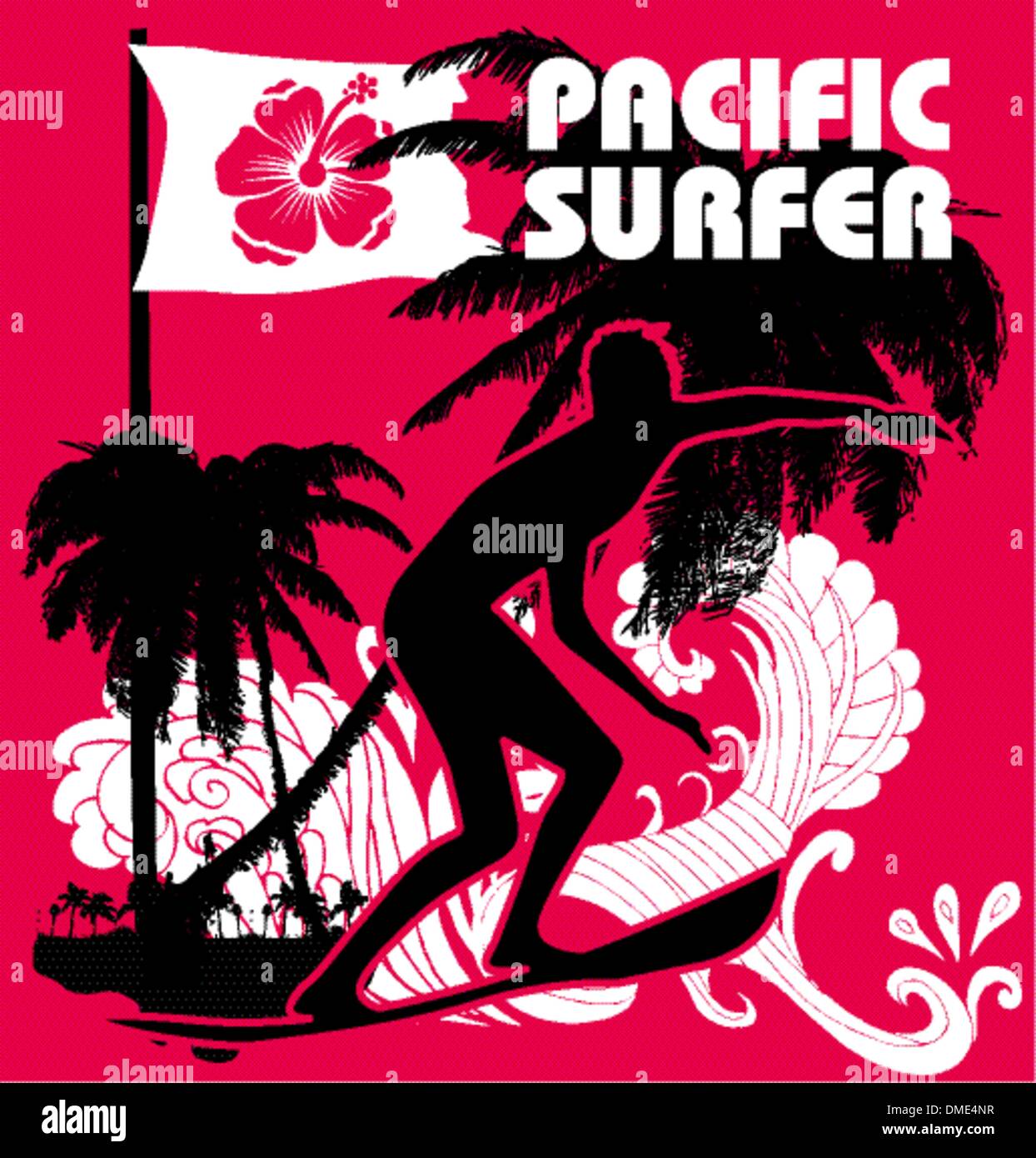 pacific surfer vector graphic design Stock Vector Image & Art - Alamy
