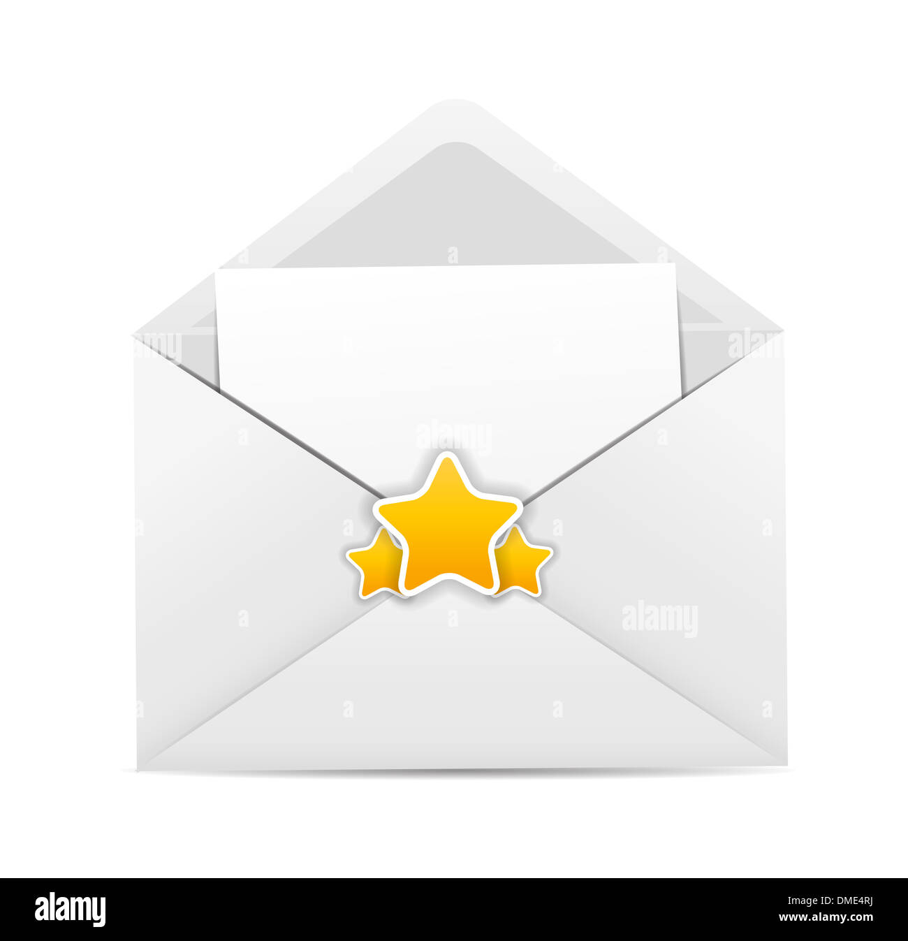 White Envelope Icon with Star Vector Illustration Stock Photo - Alamy
