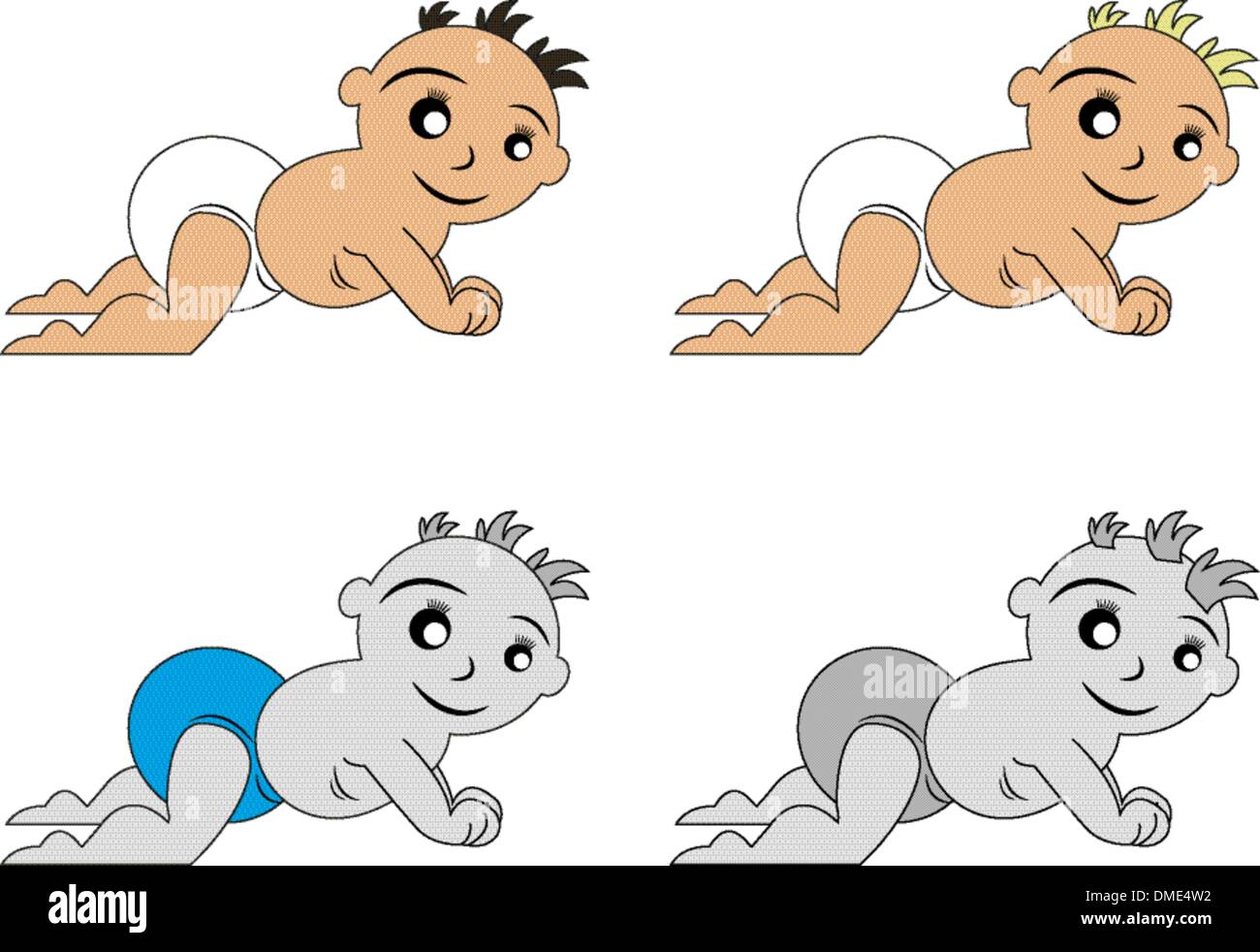 Baby boy crawling cartoon Stock Vector Image & Art - Alamy