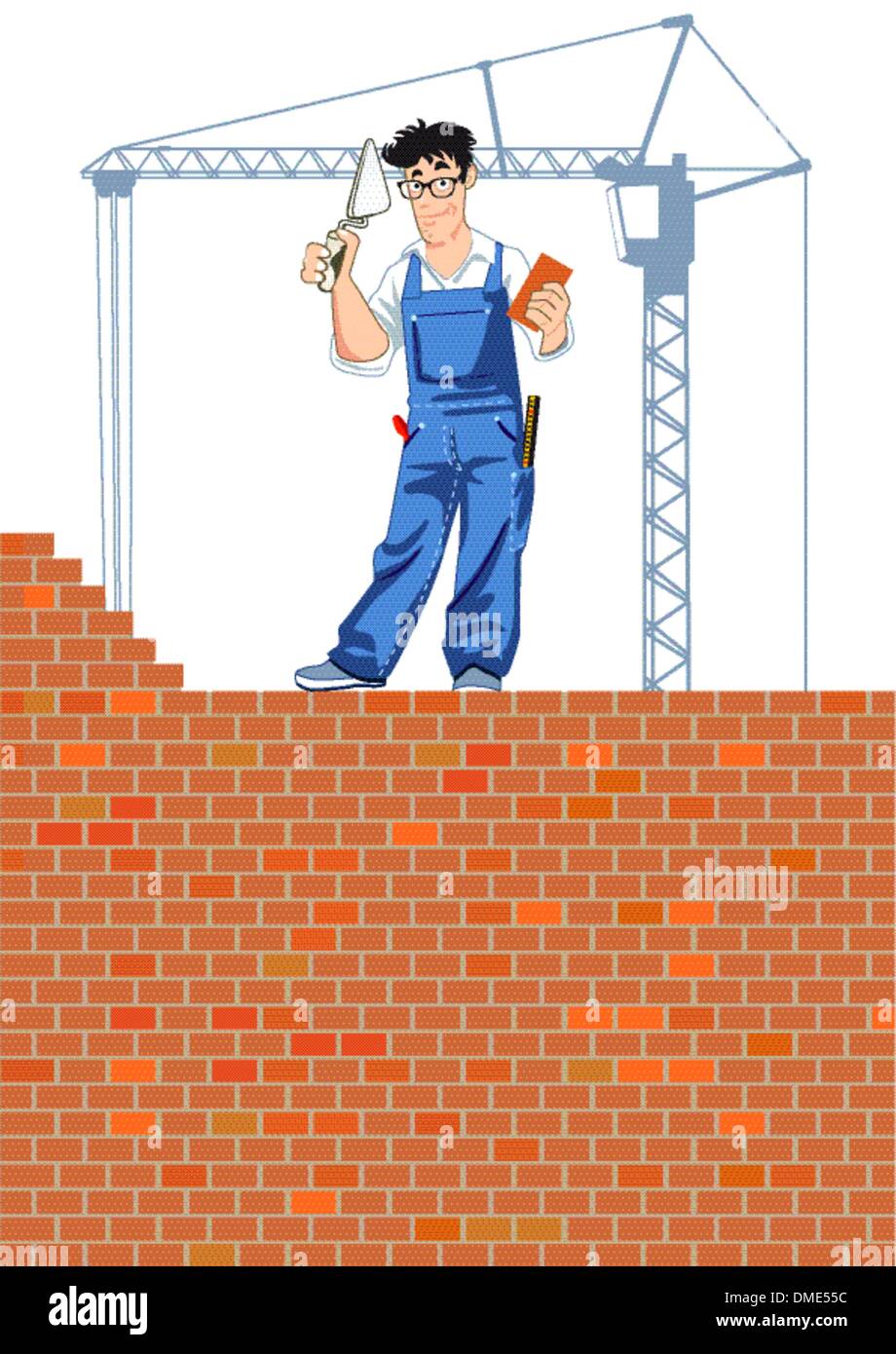 Bricklayer at work Stock Vector Image & Art - Alamy