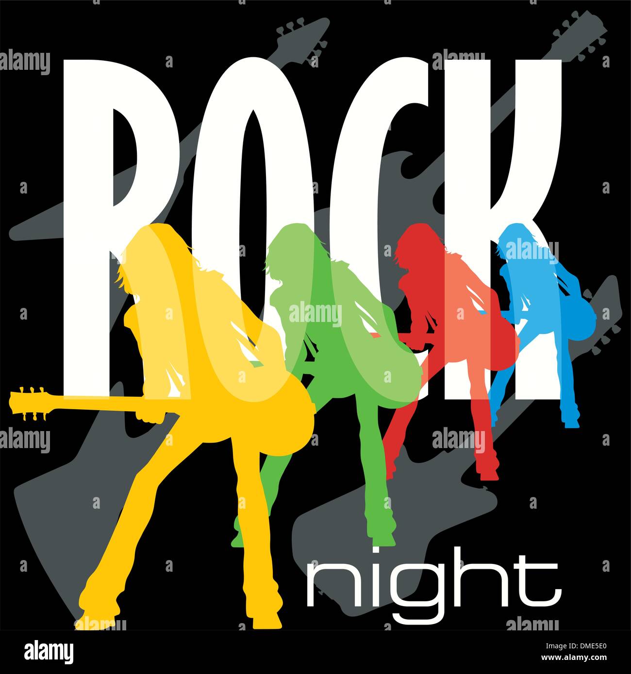 Rock night background for invitations, tickets, etc Stock Vector Image ...