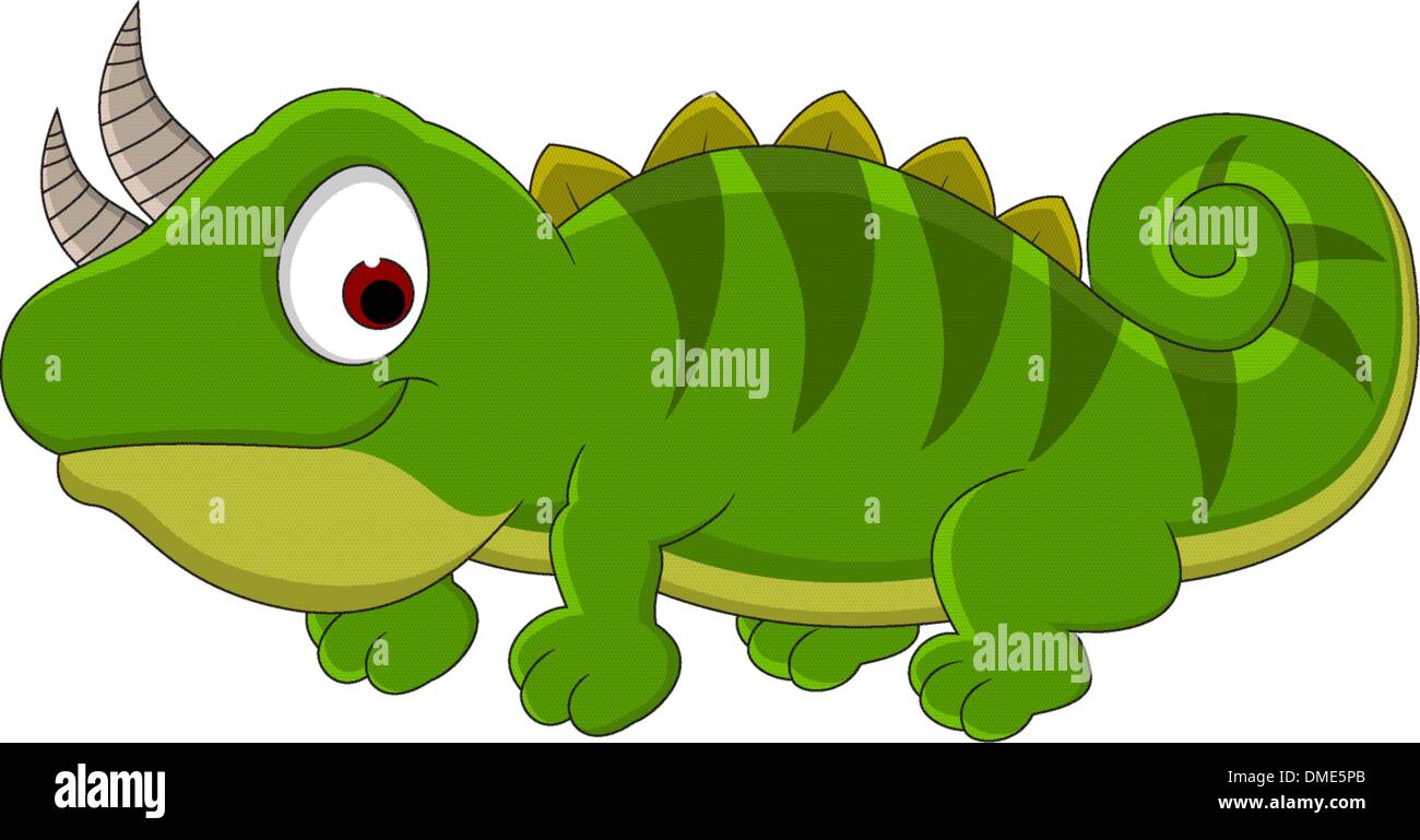 Cartoon cute chameleon lizard character hi-res stock photography and ...