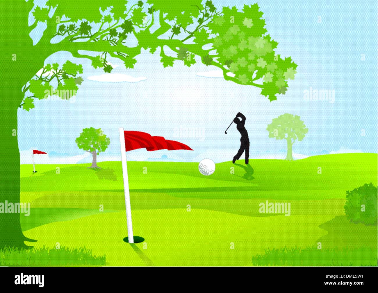 Green golf course on Stock Vector Images - Alamy