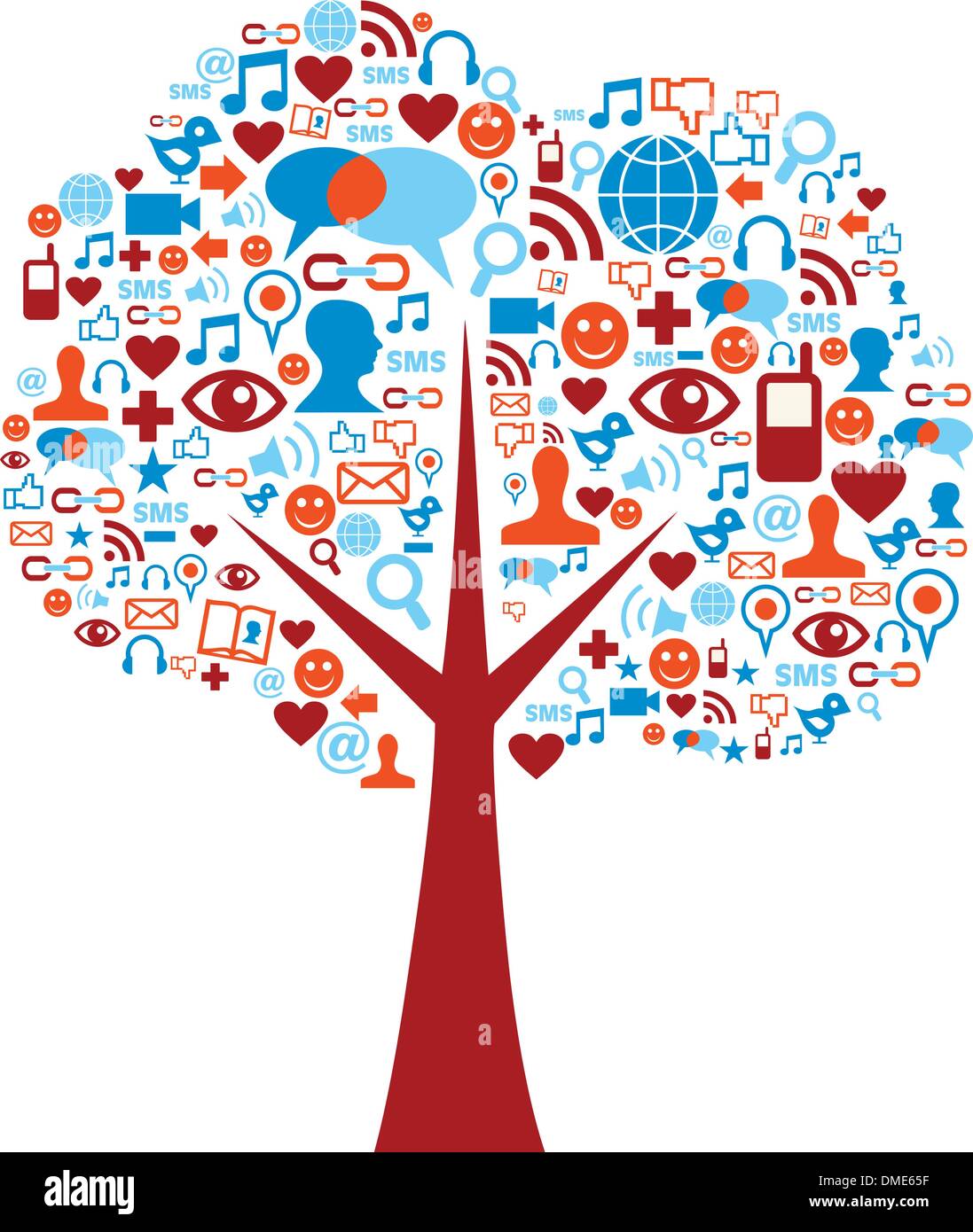 Social media icons set tree composition Stock Vector Image & Art - Alamy