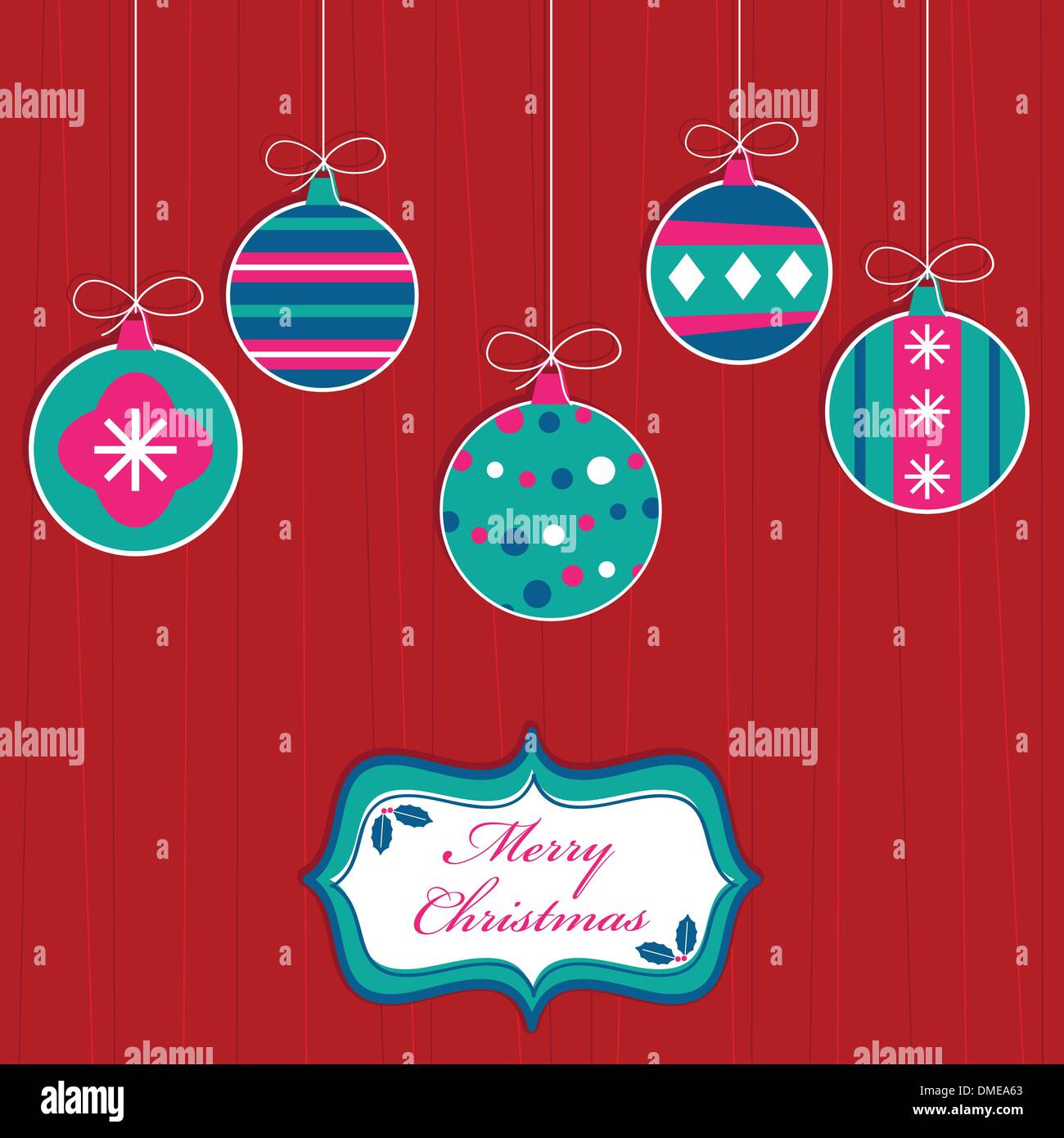 Pink background christmas decorations Stock Vector Images - Alamy