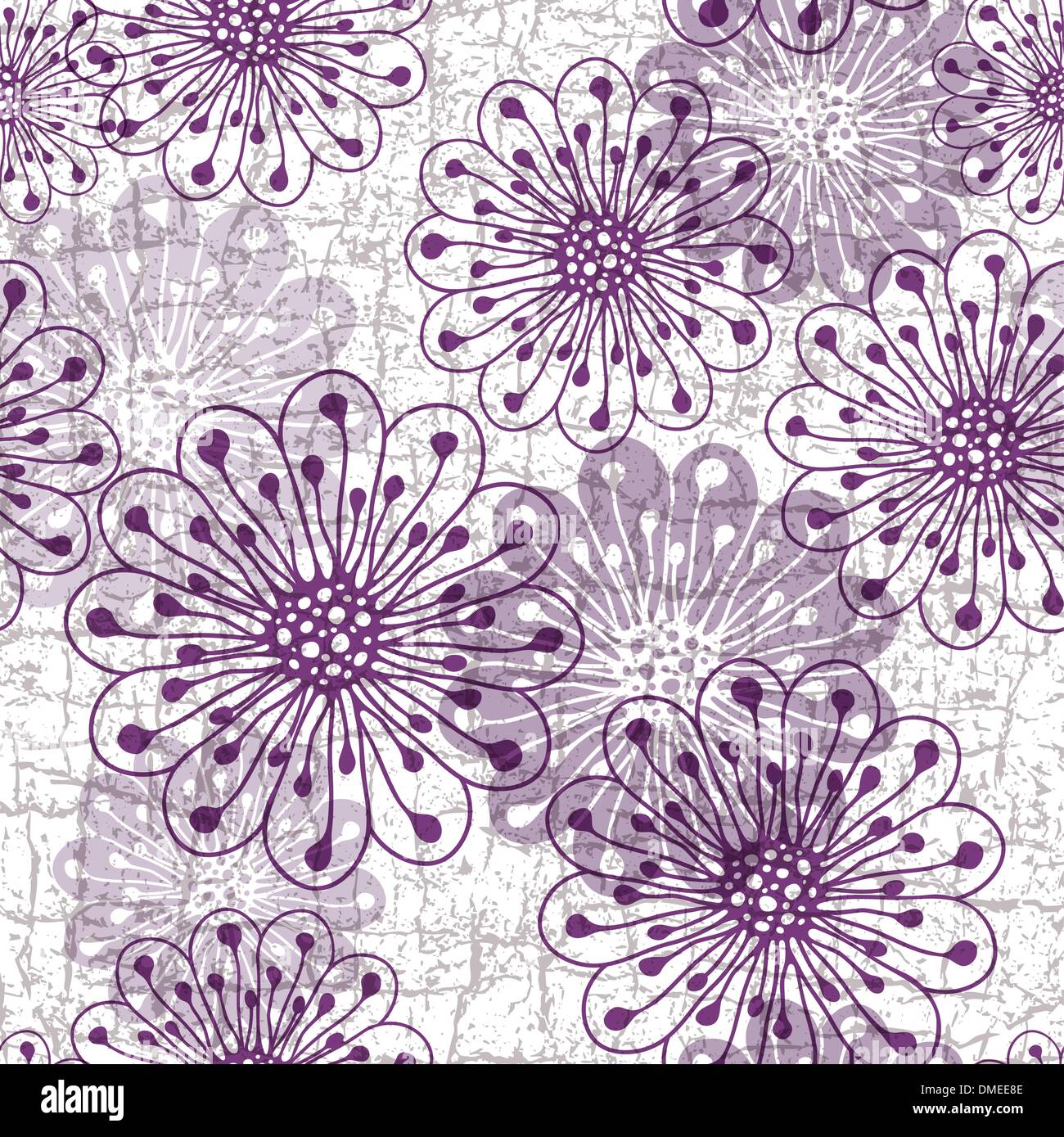 Grunge seamless pattern with flowers Stock Vector Image & Art - Alamy