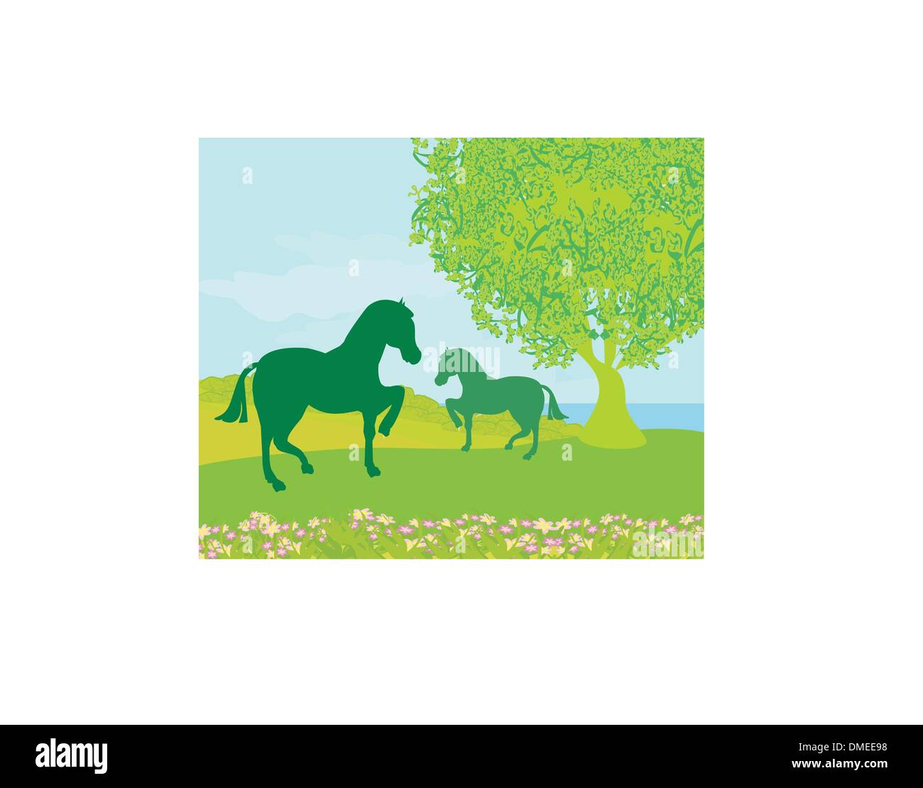 Horse in the sun Stock Vector Images - Alamy