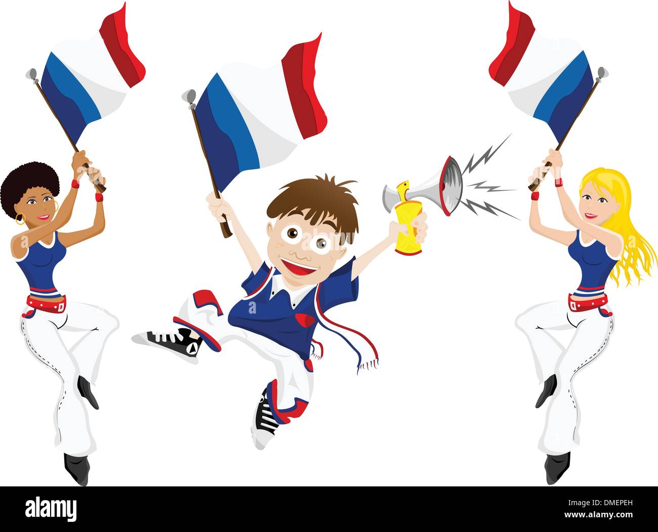 France Sport Fan with Flag and Horn Stock Vector Image & Art - Alamy
