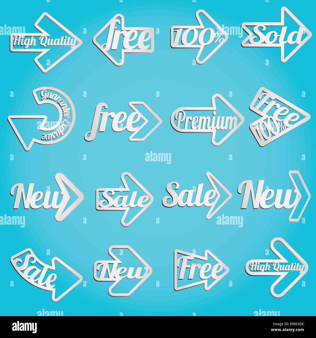 collection arrows of sale labels, stickers and banners Stock Vector ...