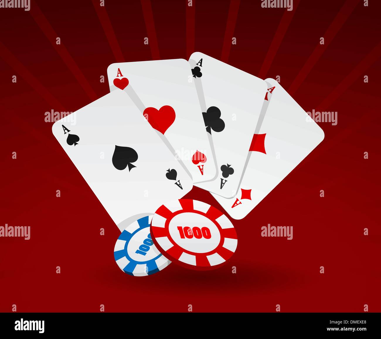 Deck cards poker chips on Stock Vector Images - Alamy