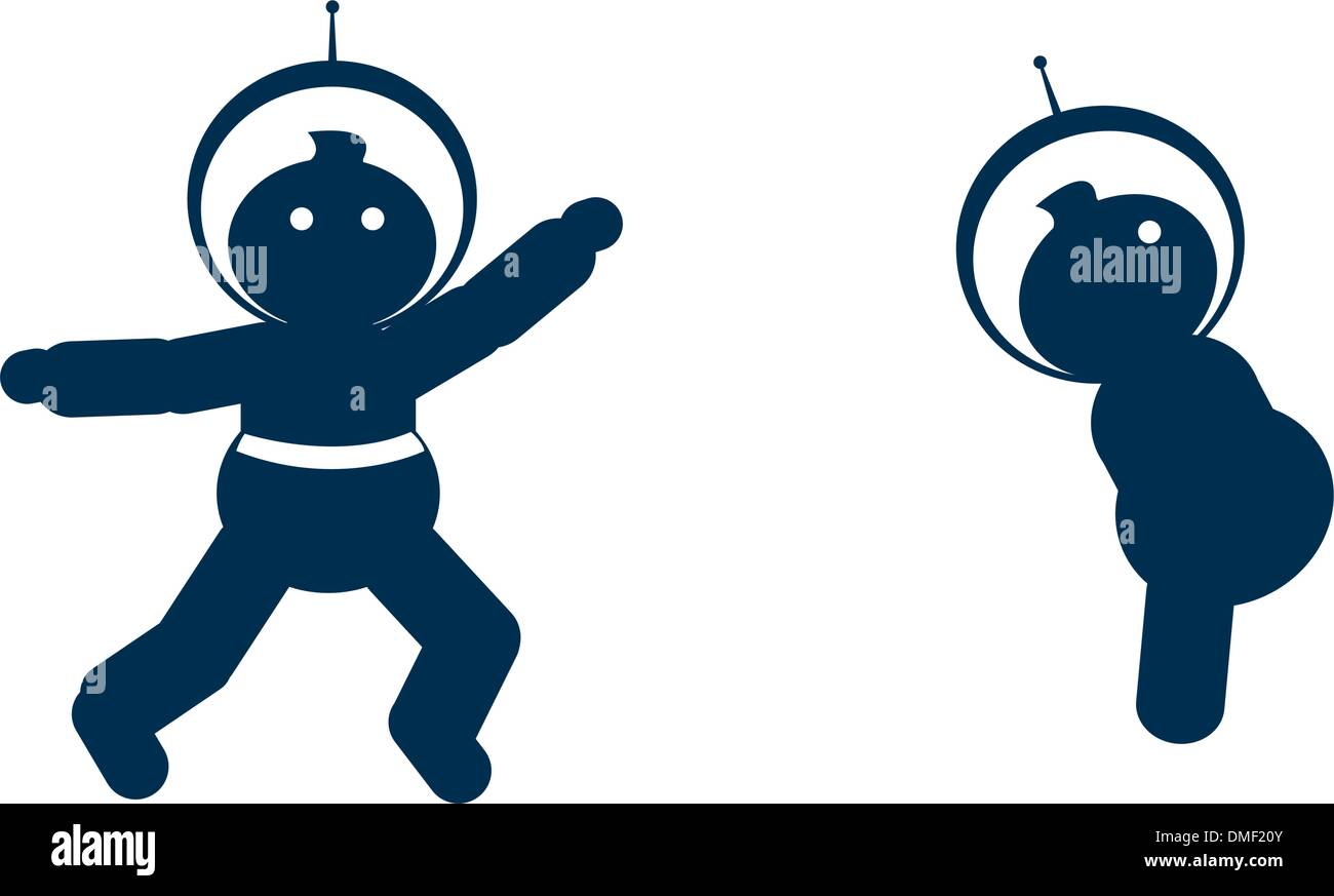 Vector flying cosmonauts Stock Vector Image & Art - Alamy
