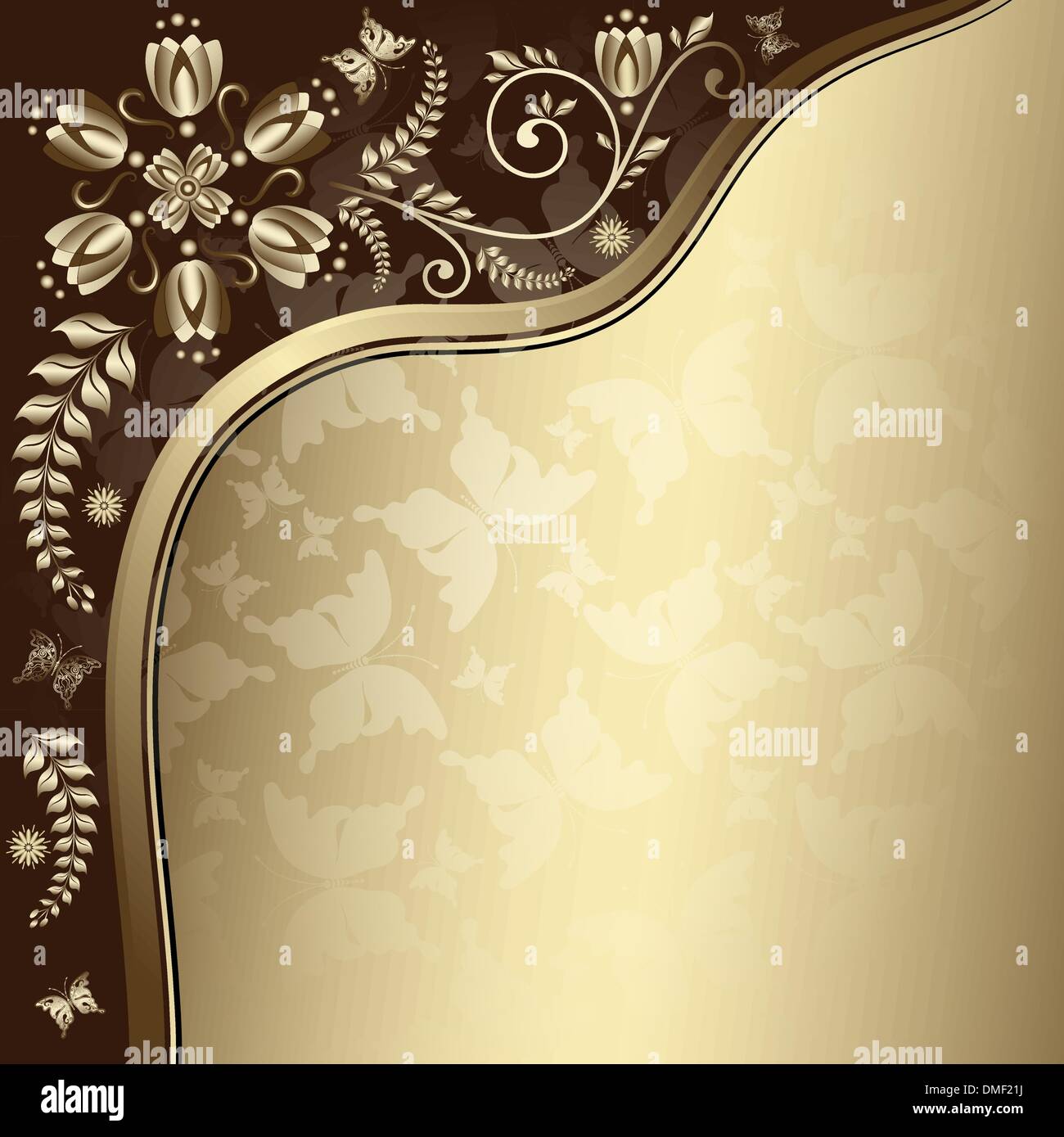 Golden frame vintage leaf Stock Vector Images - Alamy