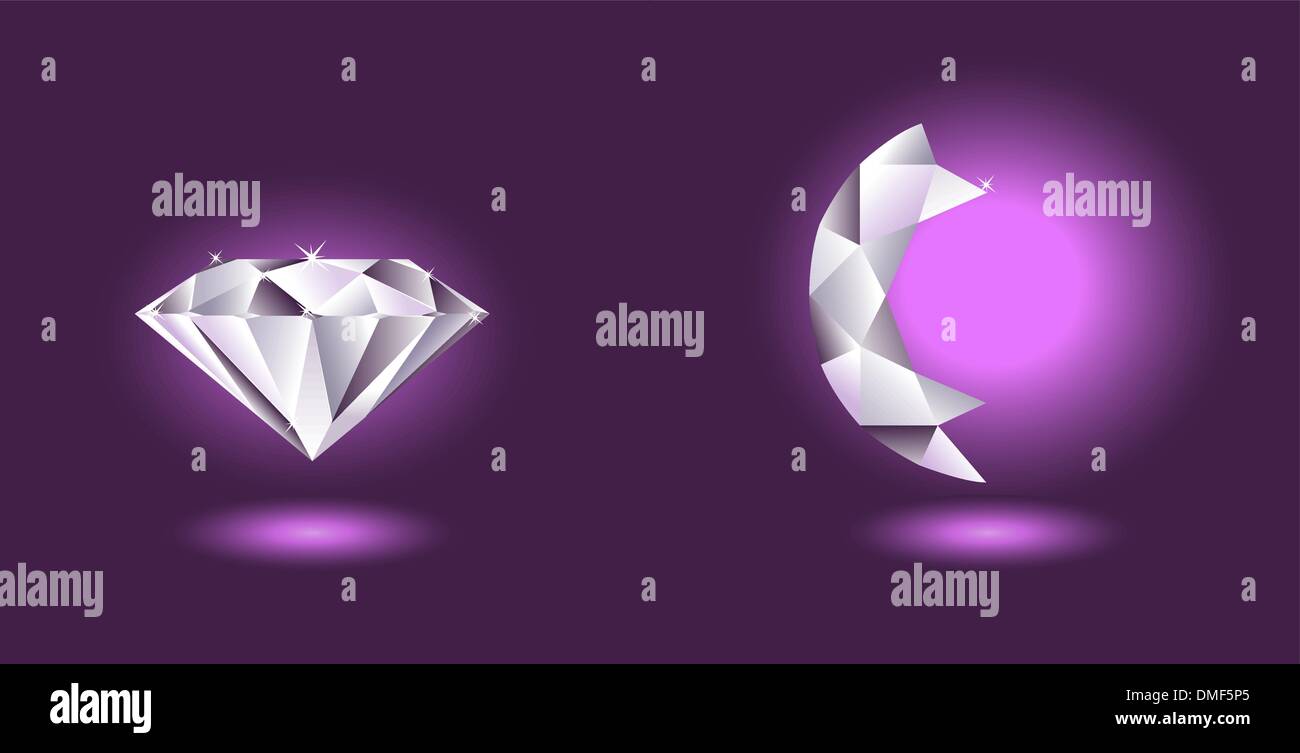 Vector diamond on purple background Stock Vector Image & Art - Alamy